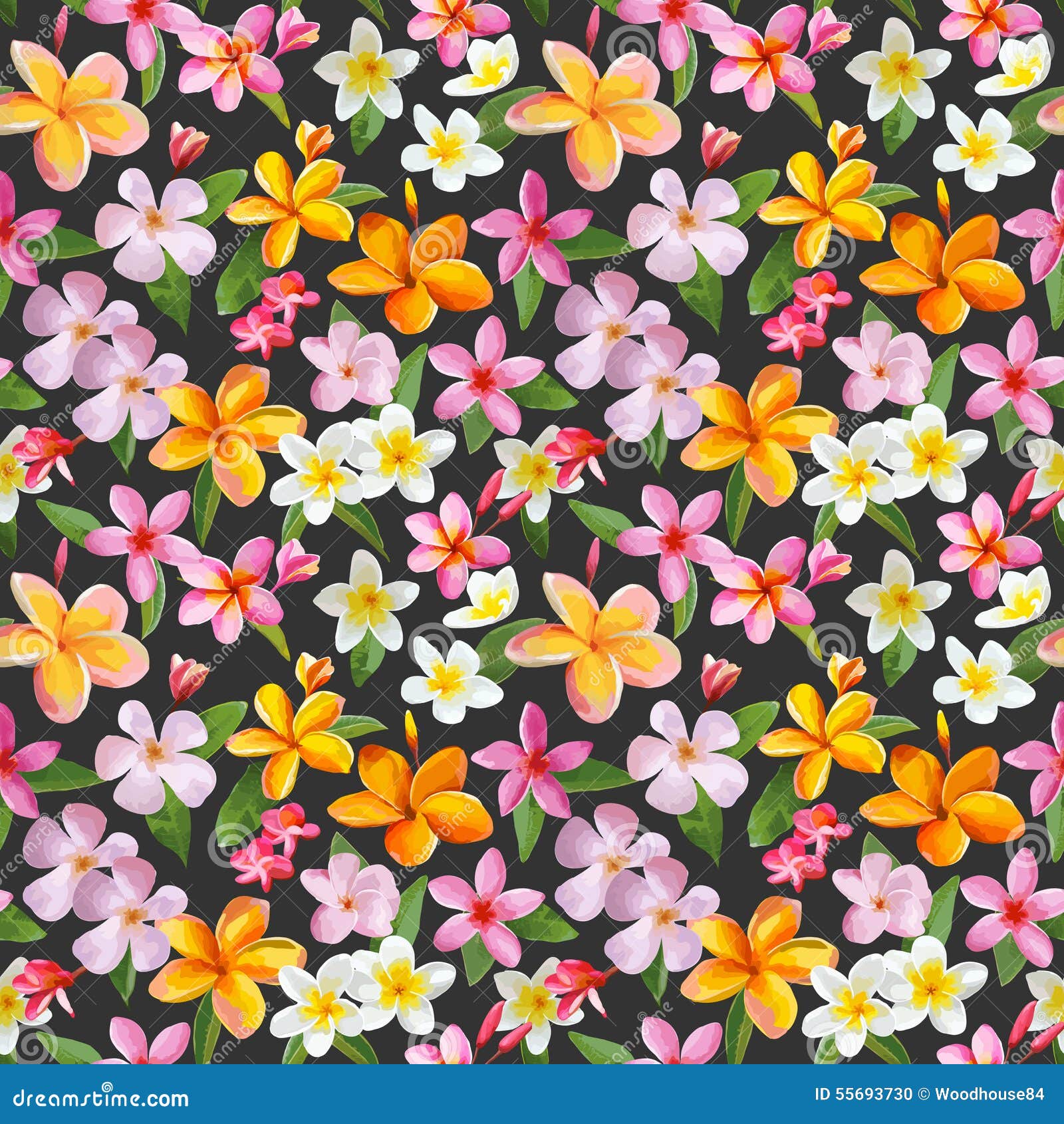 Tropical Flowers Background Stock Vector - Illustration of scrapbook ...