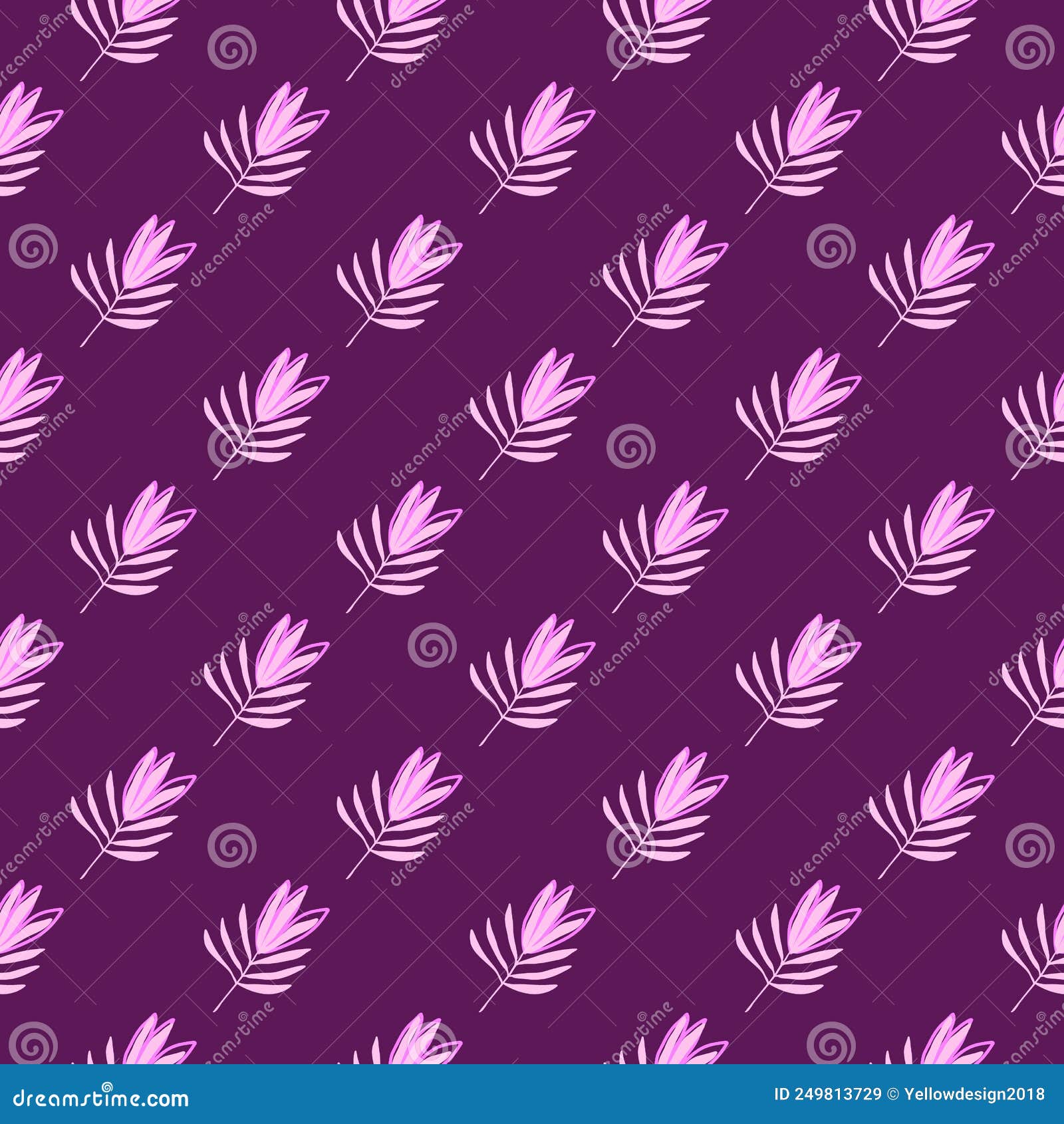 Tropical Flowers Seamless Pattern Tropical Palm Leaves Wallpaper Stock