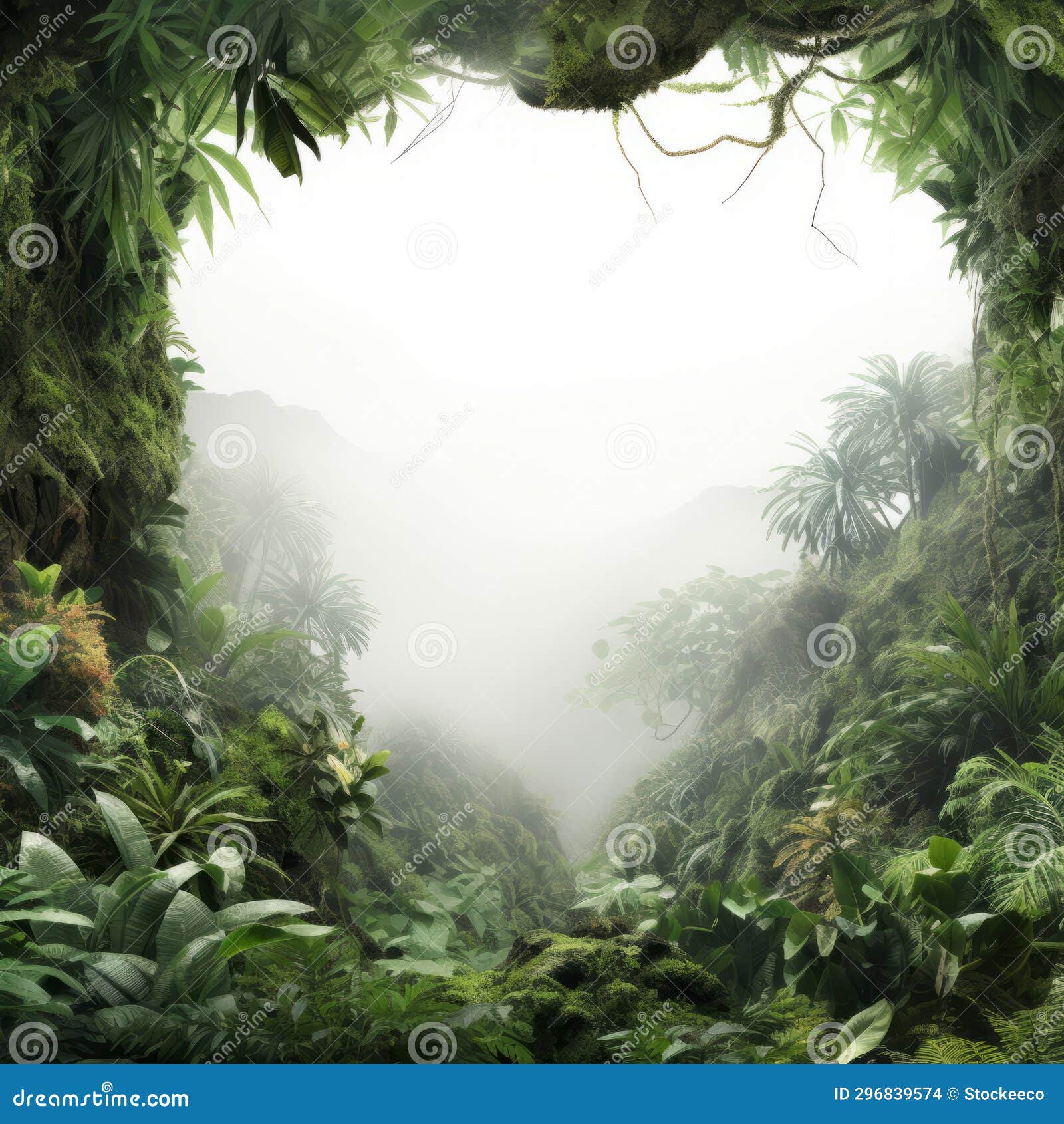 Tropical Forest Arch: a Naturalistic Rendering of Junglecore and Alien Worlds Stock Illustration ...