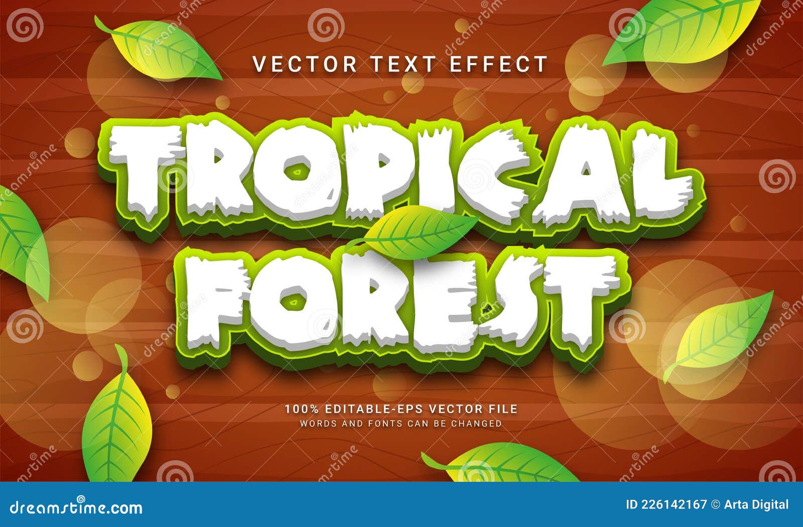 Tropical Forest Editable Text Effect with Summer Season Theme Stock ...