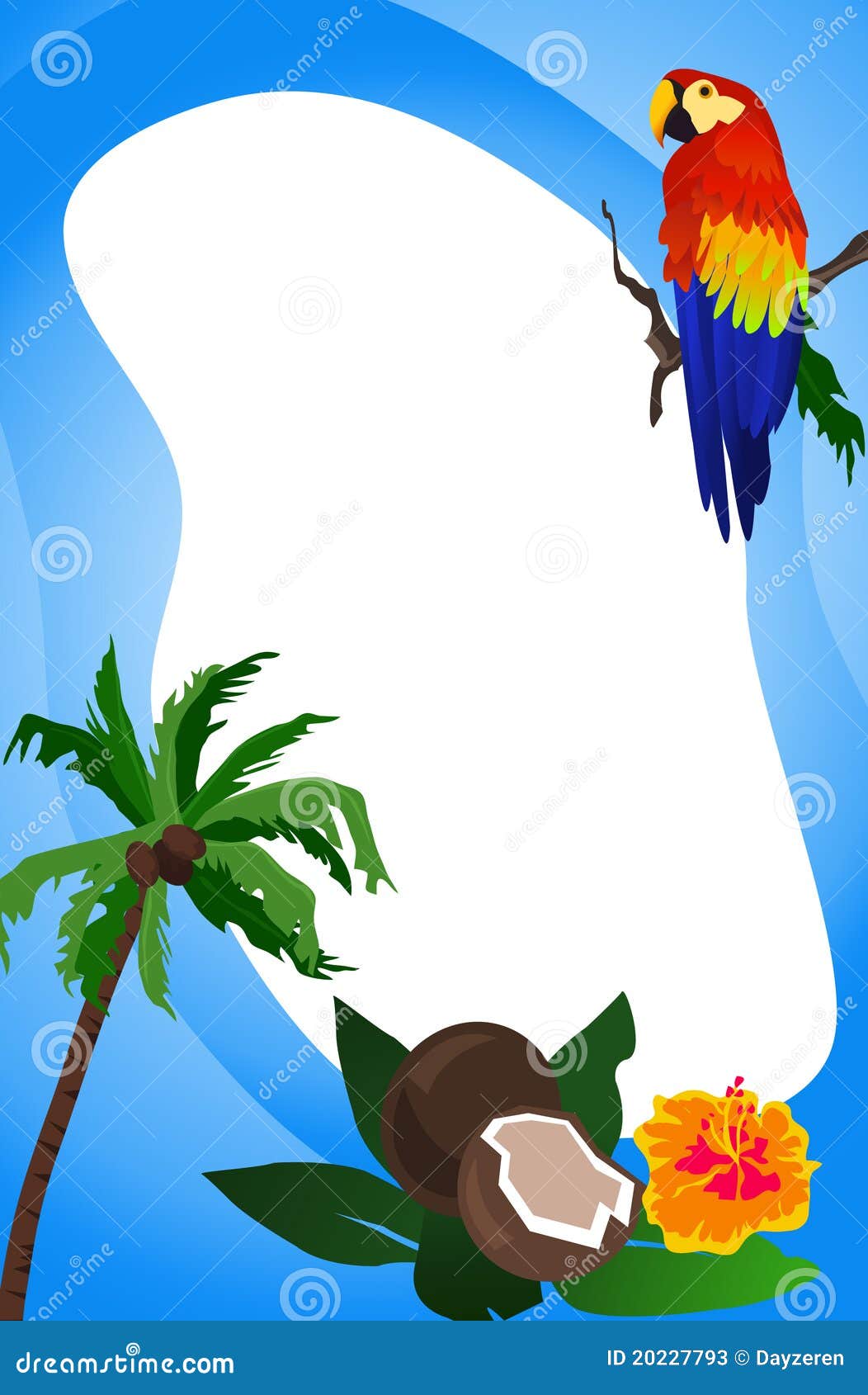 Tropical Frame stock vector. Illustration of space, parrot - 20227793