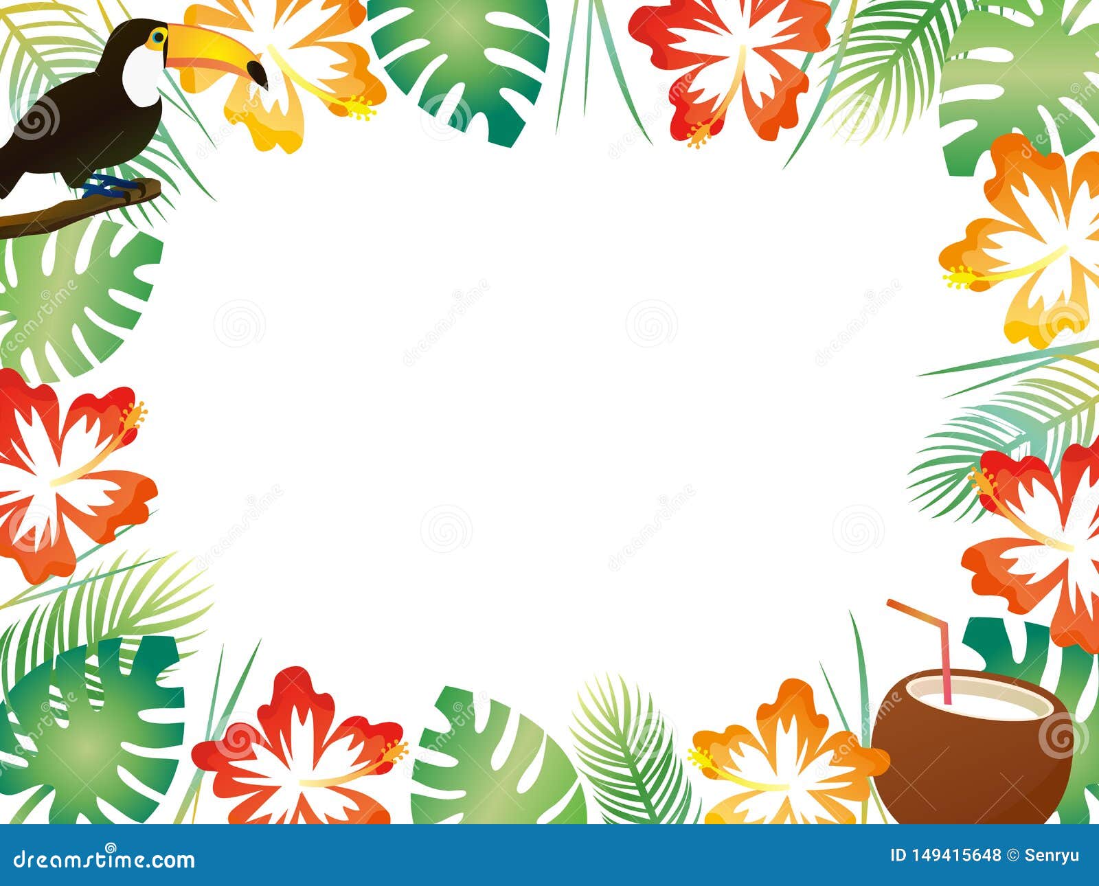 Tropical frame1 stock vector. Illustration of hawaii - 149415648