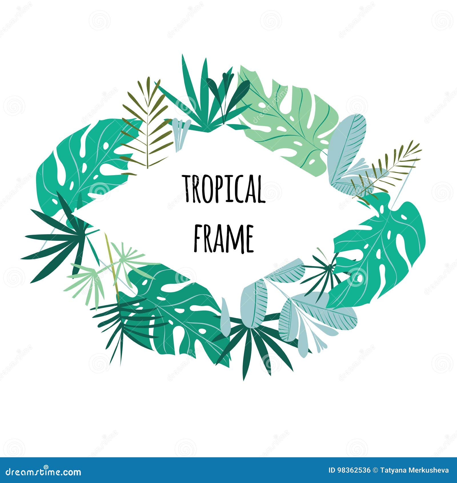 Tropical Frame, Template with Place for Text. Vector Illustration ...