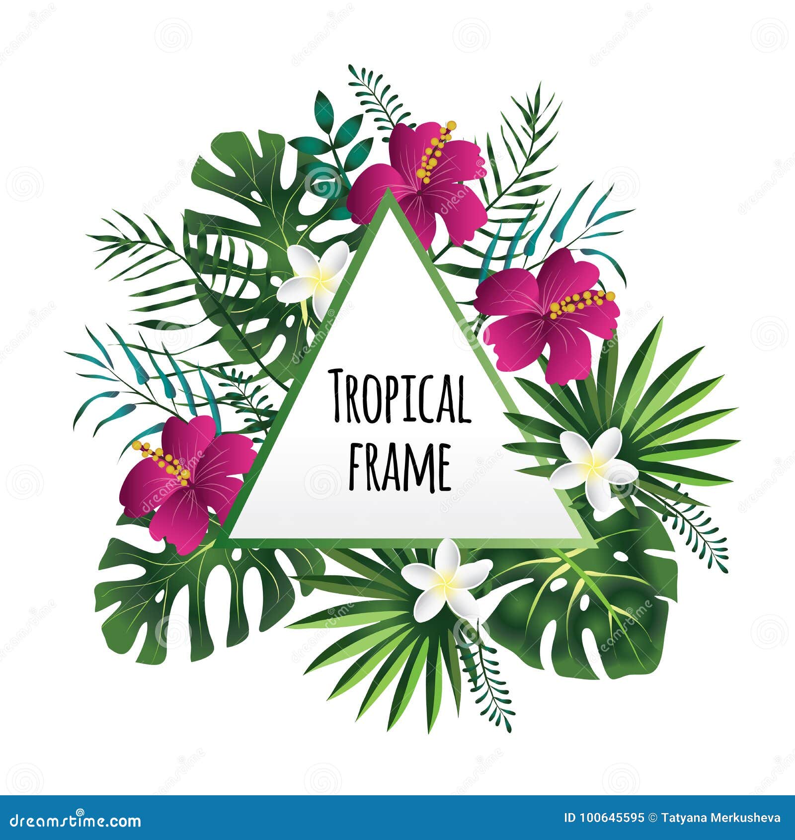 Tropical Frame, Template with Place for Text. Vector Illustration ...