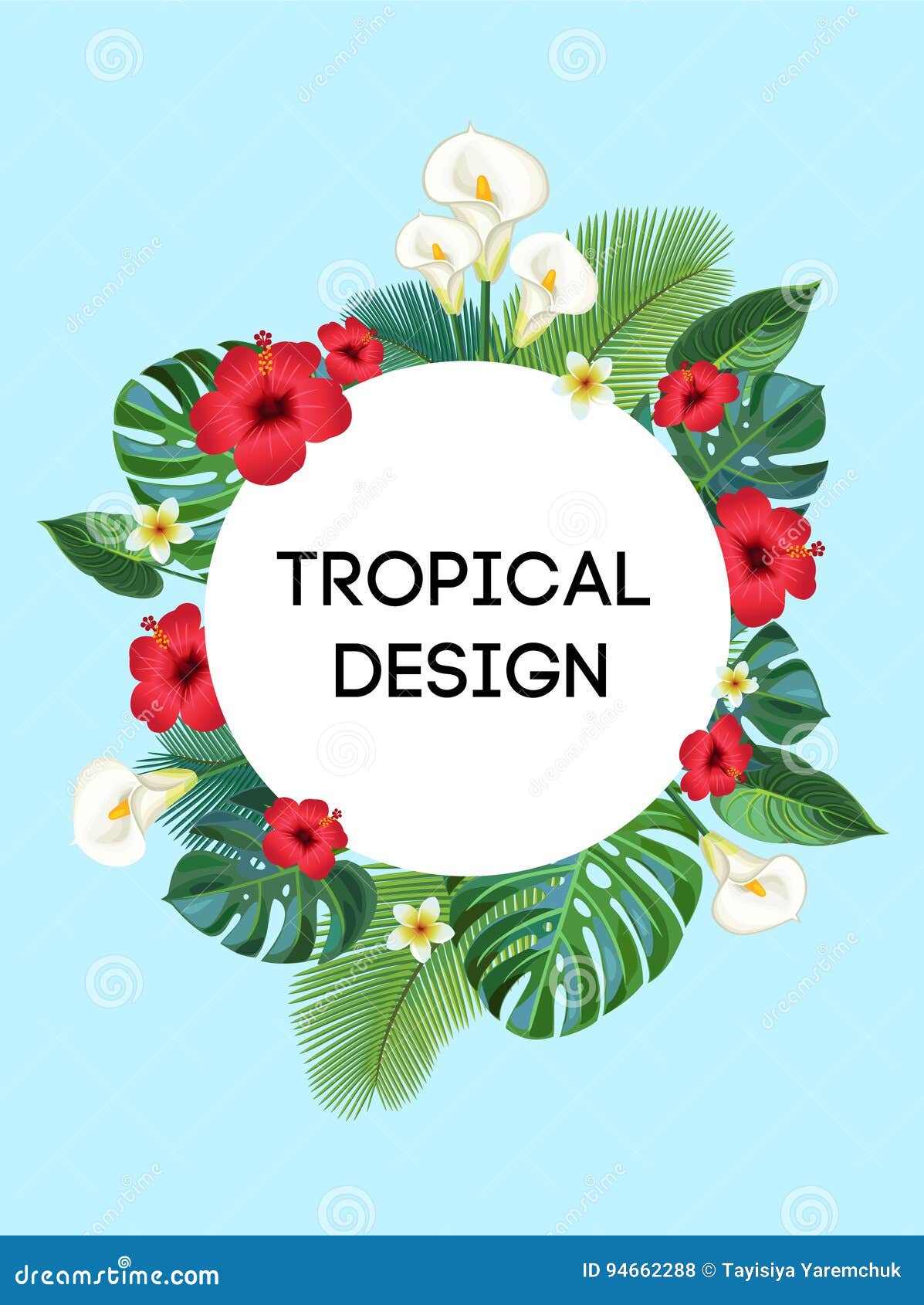 Tropical Frame. Vector Postcard Stock Illustration - Illustration of ...