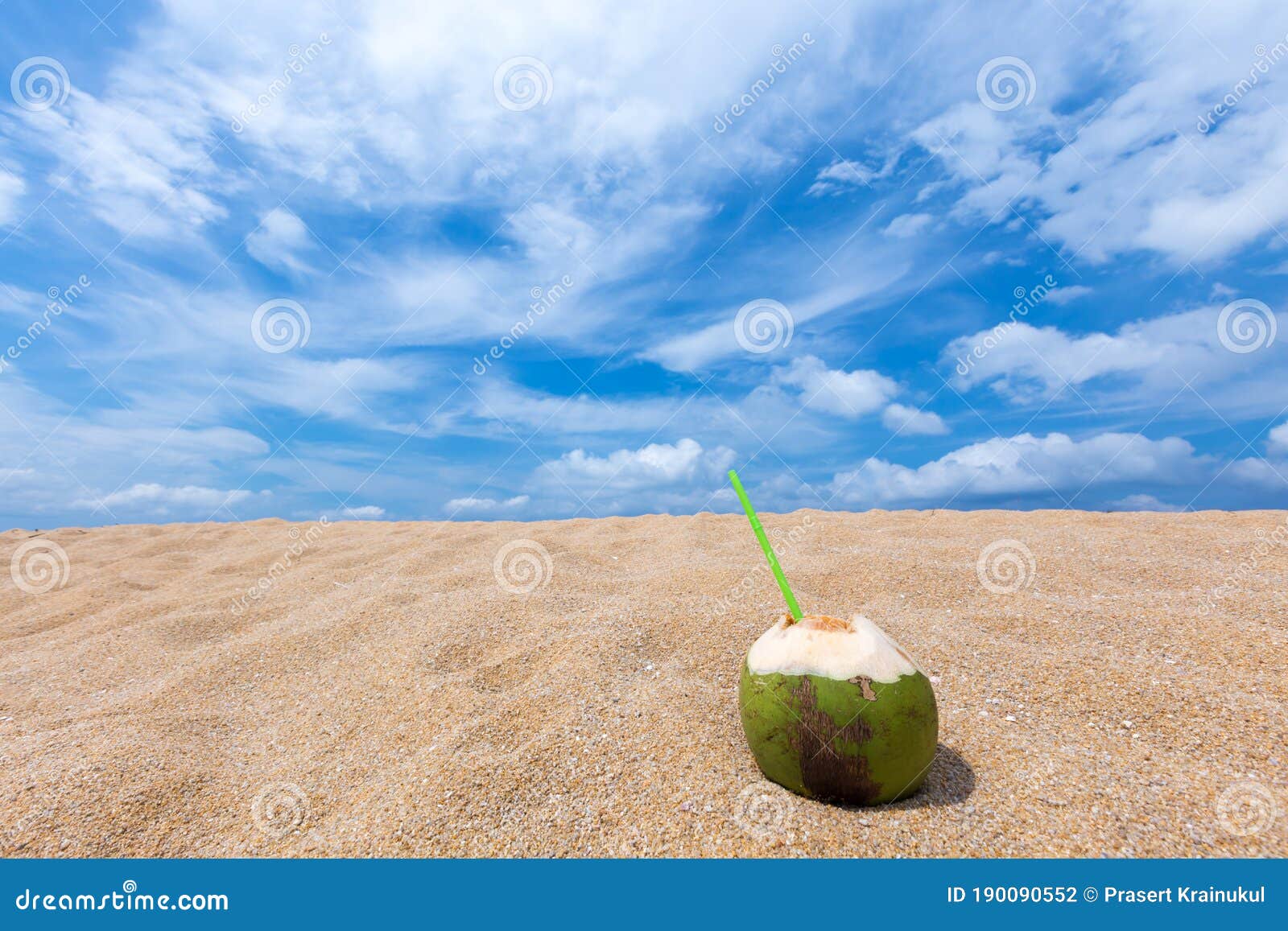 Tropical Fresh Coconut Cocktail on the Beach Stock Photo - Image of ...