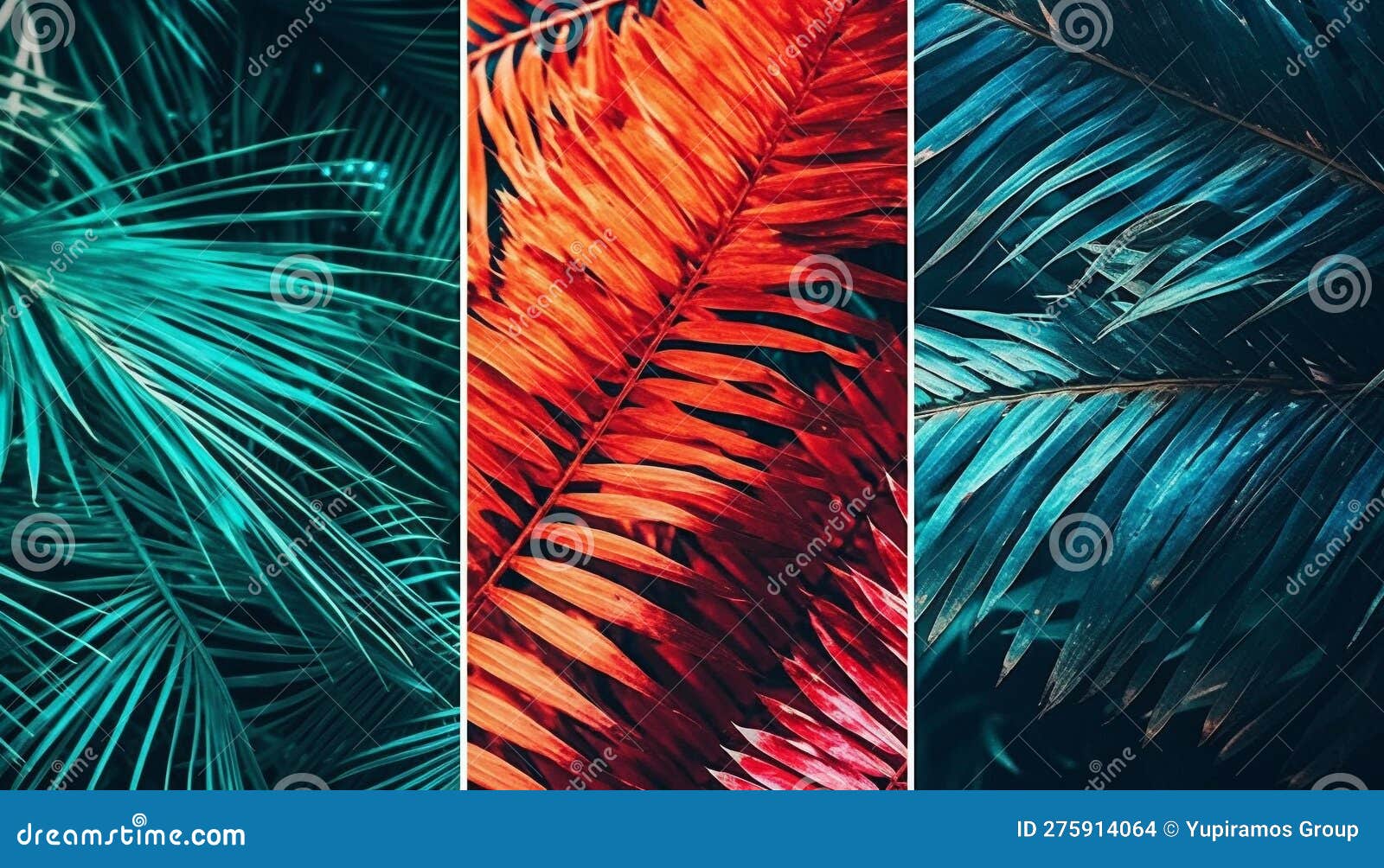 Tropical Fronds in Vibrant Green and Yellow Generated by AI Stock Photo ...