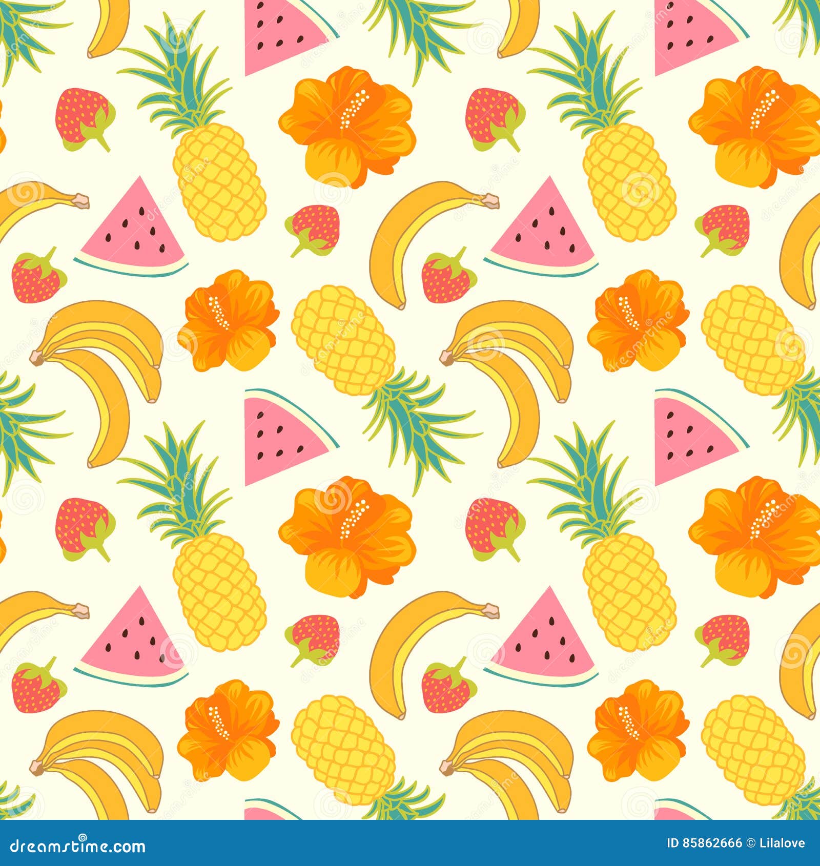 Tropical fruit background stock vector. Illustration of colorful - 85862666
