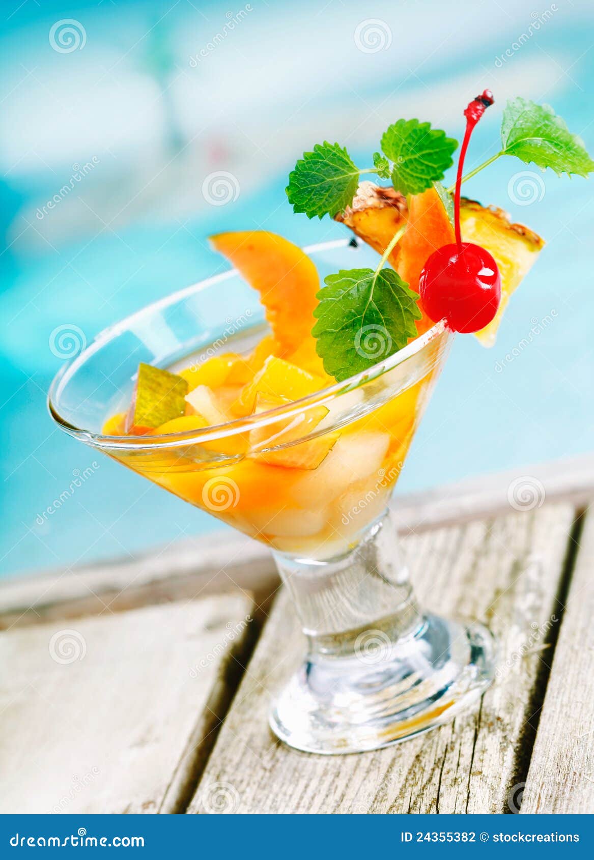 Tropical Fruit Cocktail Appetiser Stock Photo - Image of mixed ...
