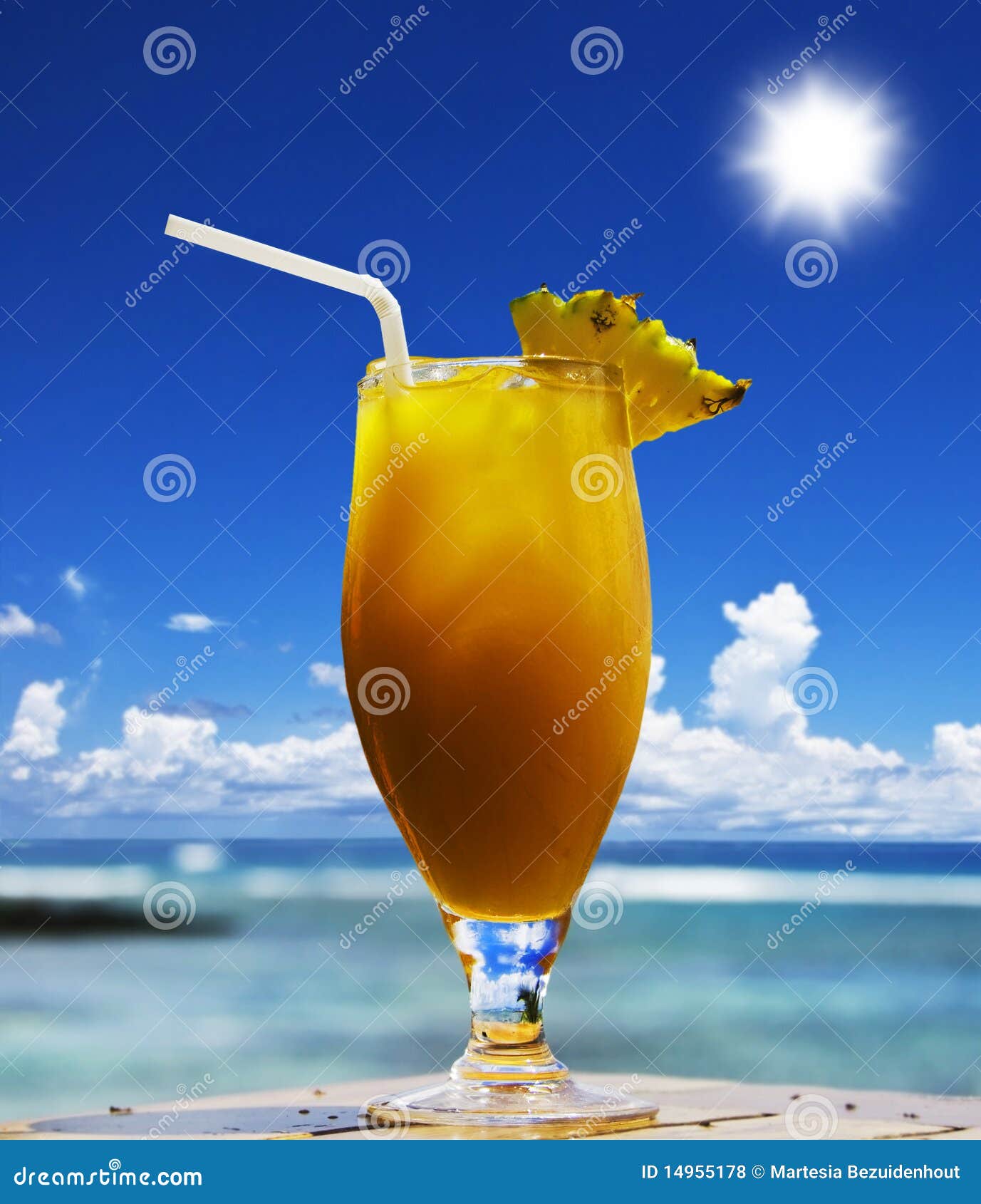 Tropical Fruit Cocktail on the Beach Stock Photo - Image of beverage ...