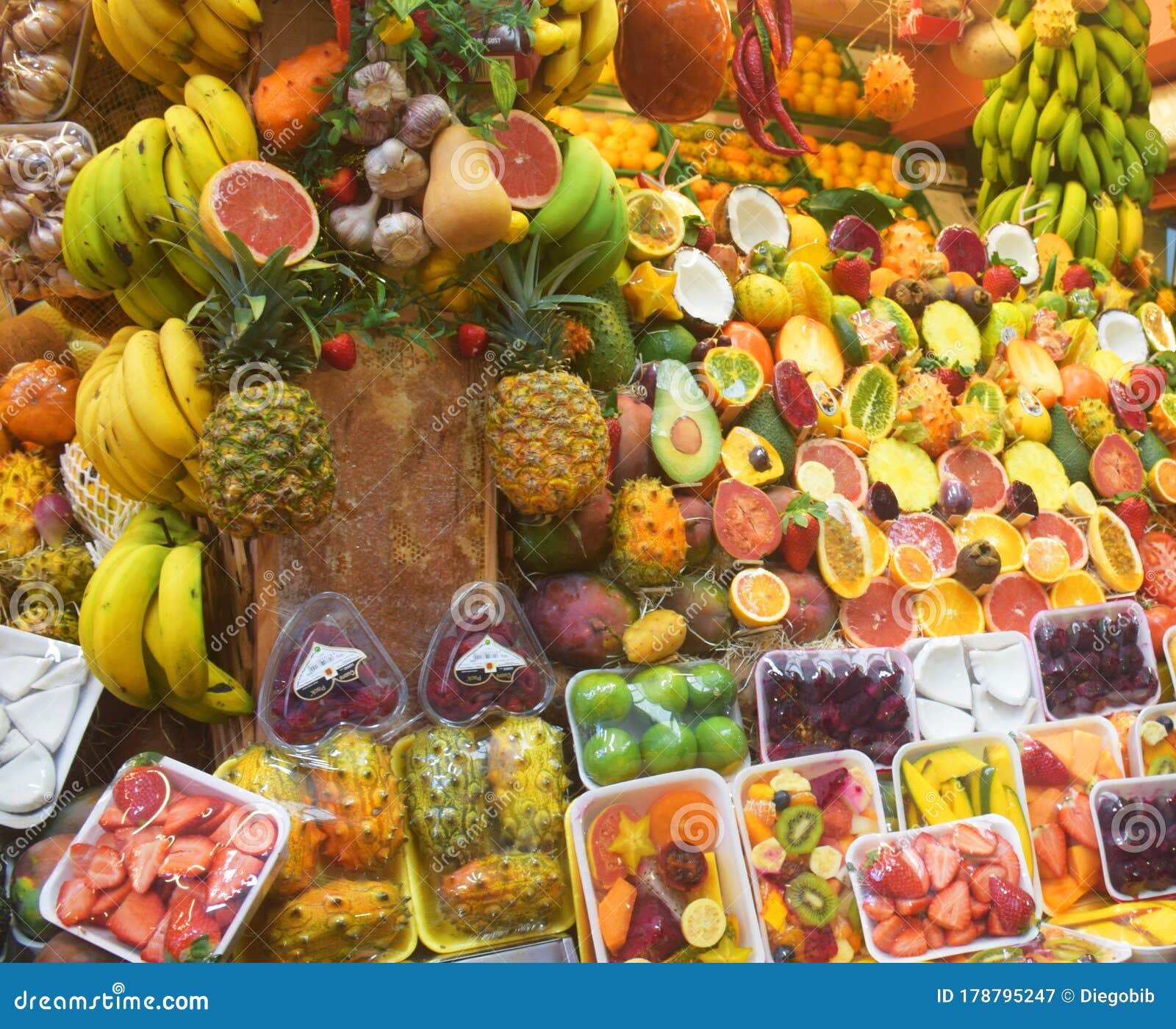 Tropical fruit mix stock image. Image of maket, health - 178795247