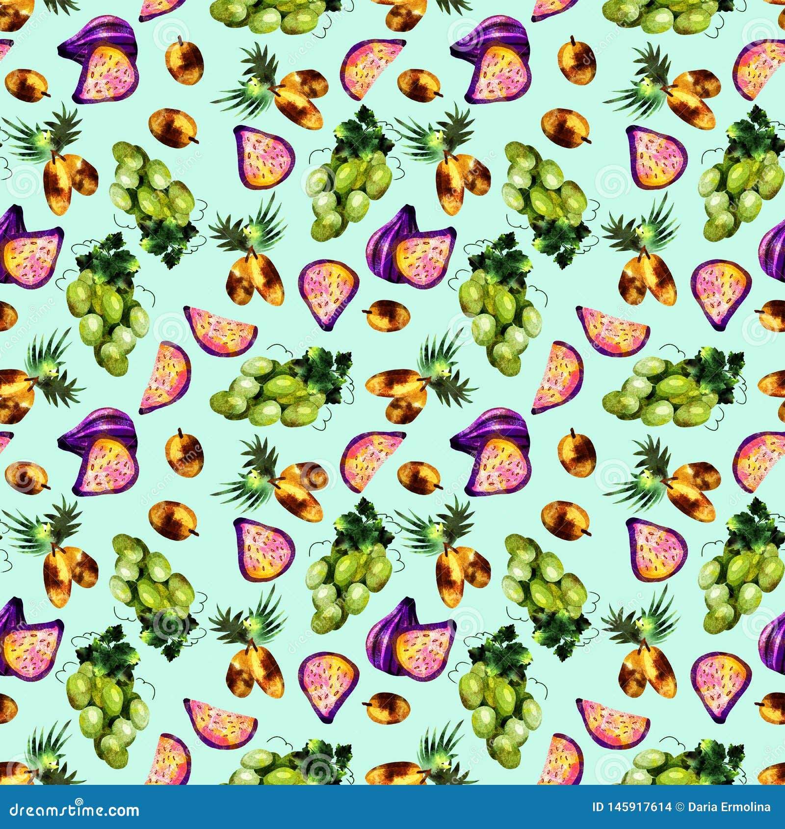 Tropical fruit pattern stock illustration. Illustration of natural ...