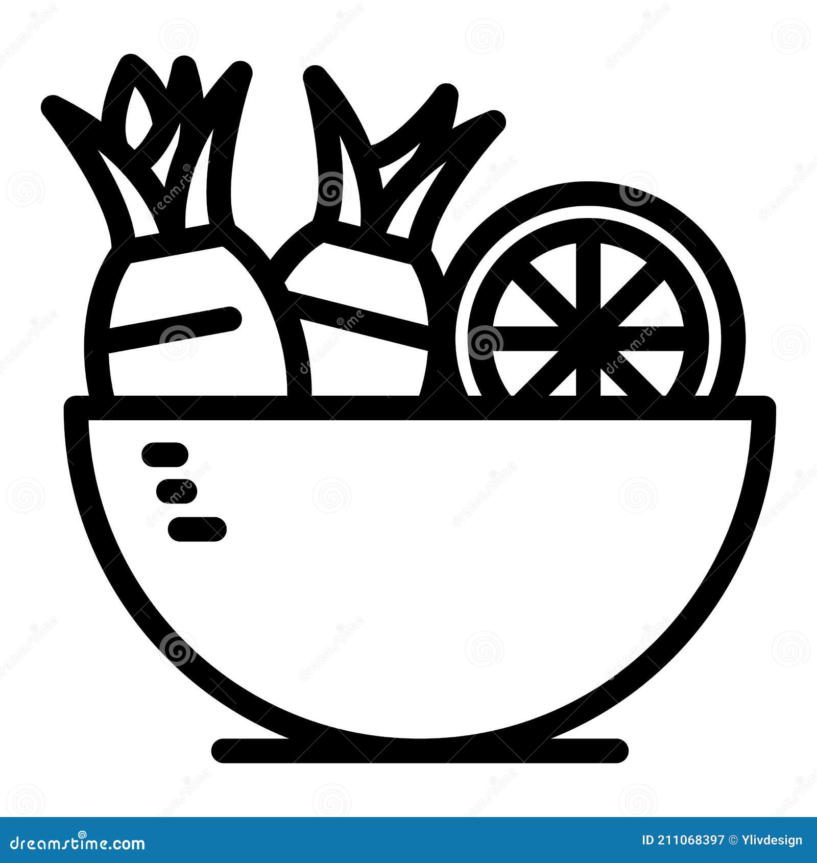 Tropical Fruit Salad Icon, Outline Style Stock Vector - Illustration of ...