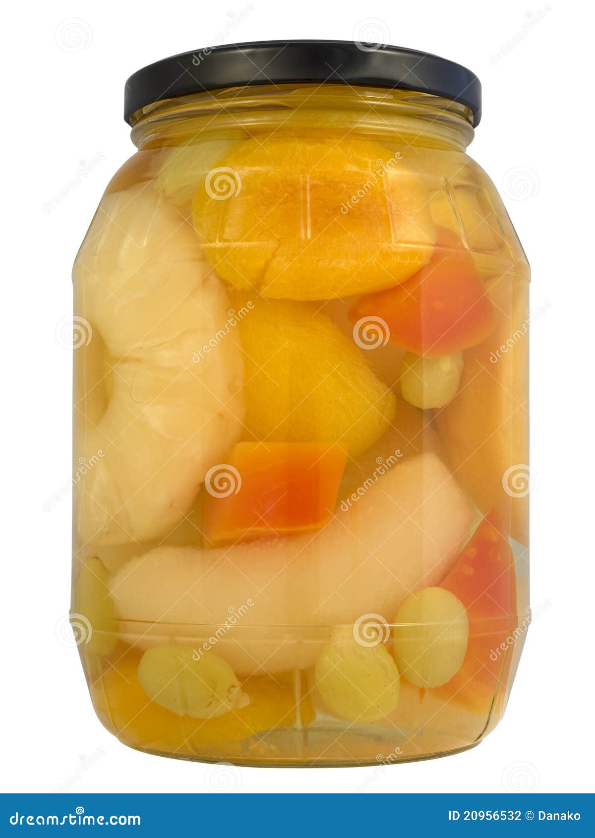 Tropical fruits in jar stock photo. Image of papaya, closed - 20956532