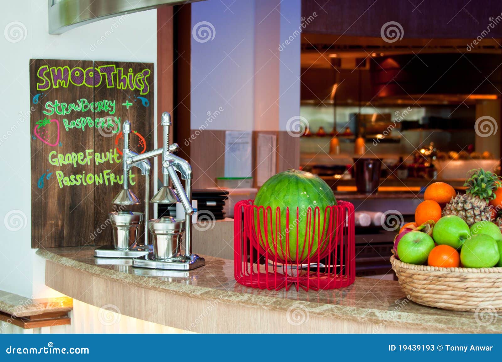 Tropical Fruits Juice Counter Stock Image - Image of fruits, equipment ...