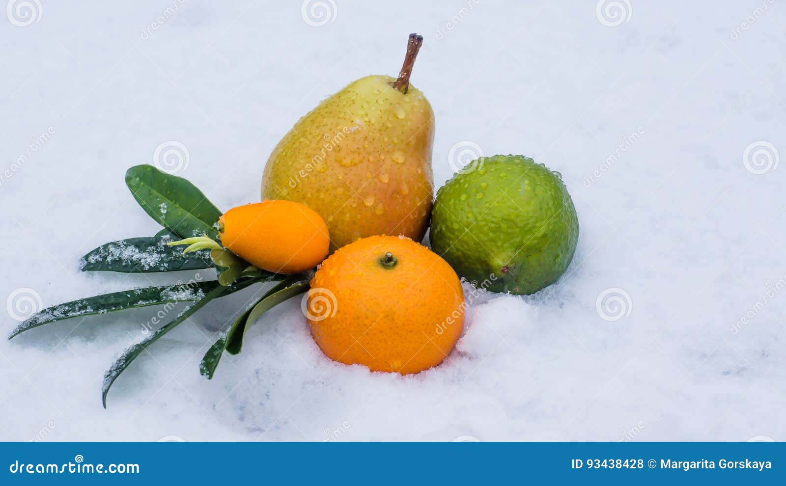 Tropical Fruits on the Snow Stock Photo - Image of ingredient, fresh ...