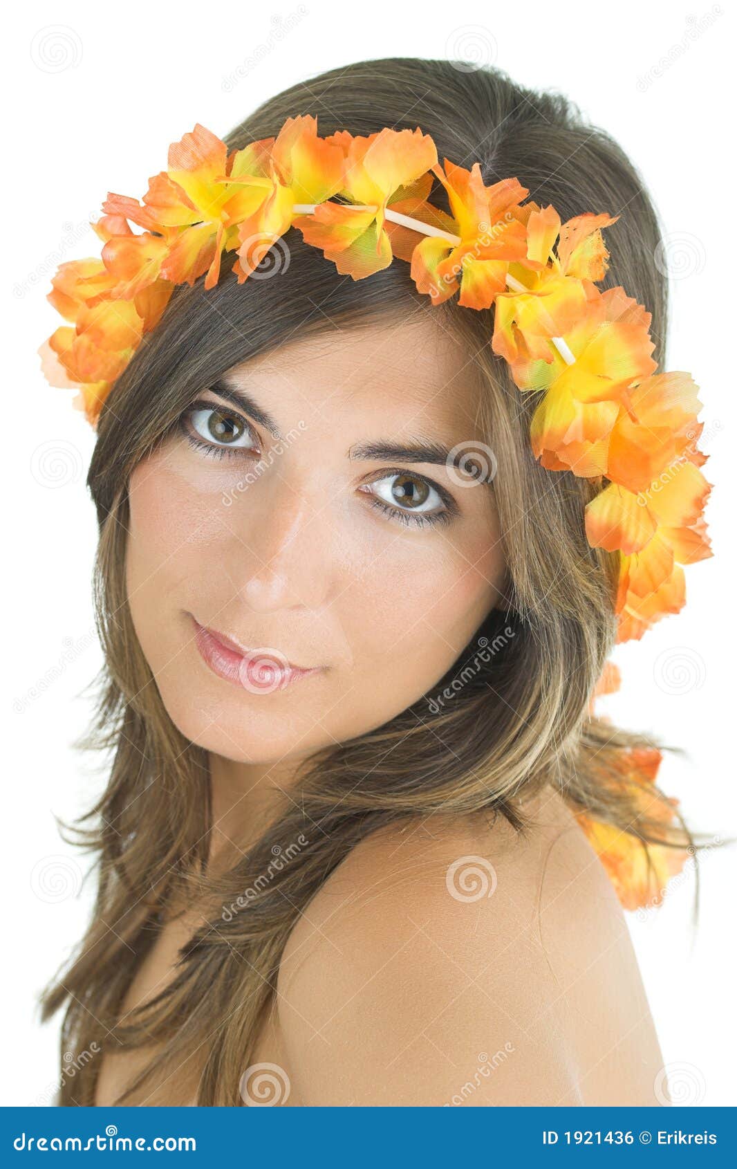 Tropical girl stock photo. Image of eyes, happy, floral - 1921436