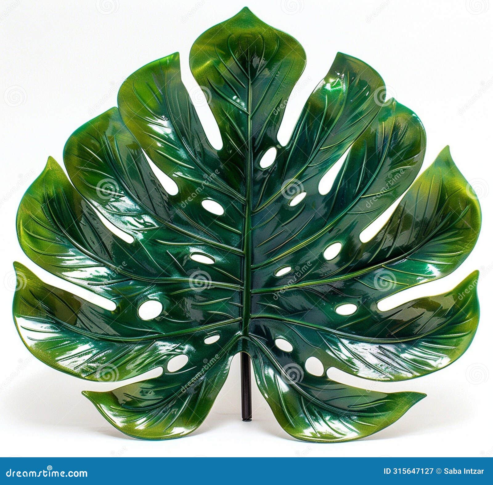 Tropical Green Palm Leaf Cut Out Stock Illustration - Illustration of ...