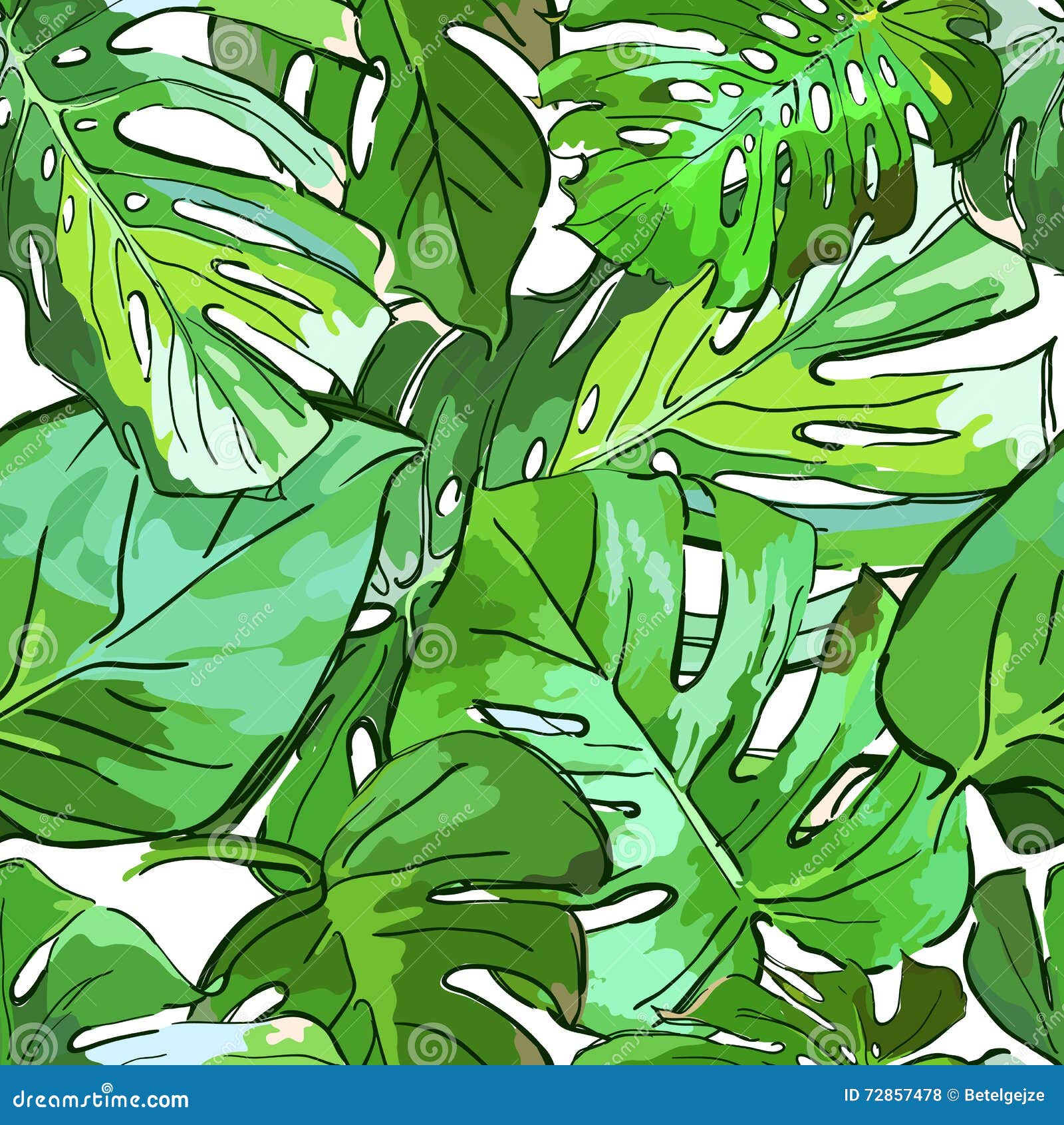 Tropical Green Leaves. Jungle Leaves Cartoon Vector | CartoonDealer.com ...