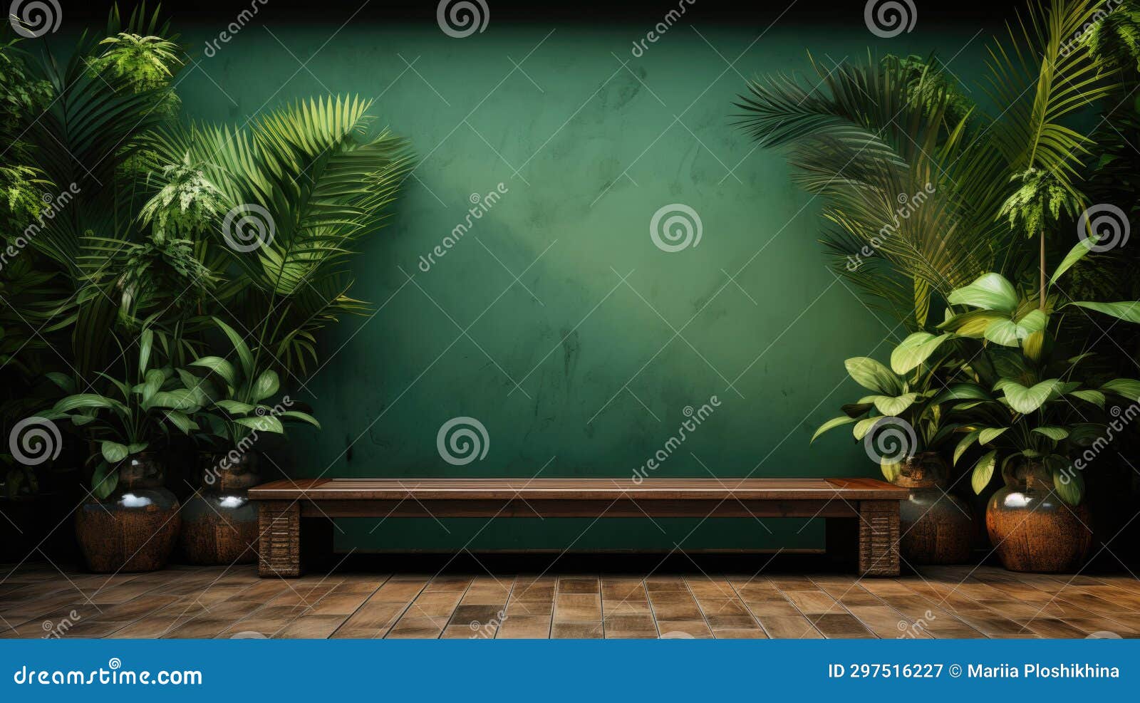 Tropical Greenery Plants with Vibrant Textured Backdrop Stock ...