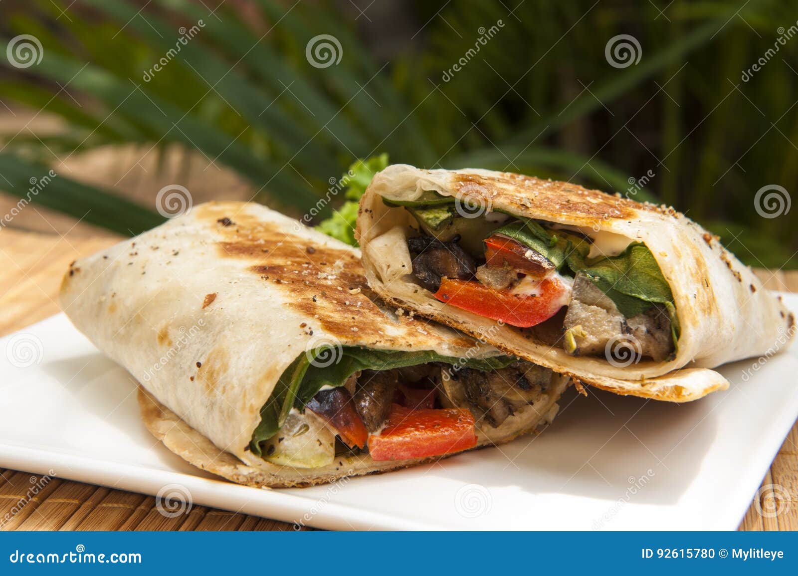 Tropical Grilled Vegetable Wrap Stock Photo - Image of healthy, food ...