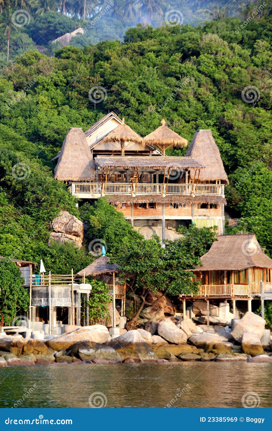 Tropical house stock image. Image of rock, rocks, still - 23385969