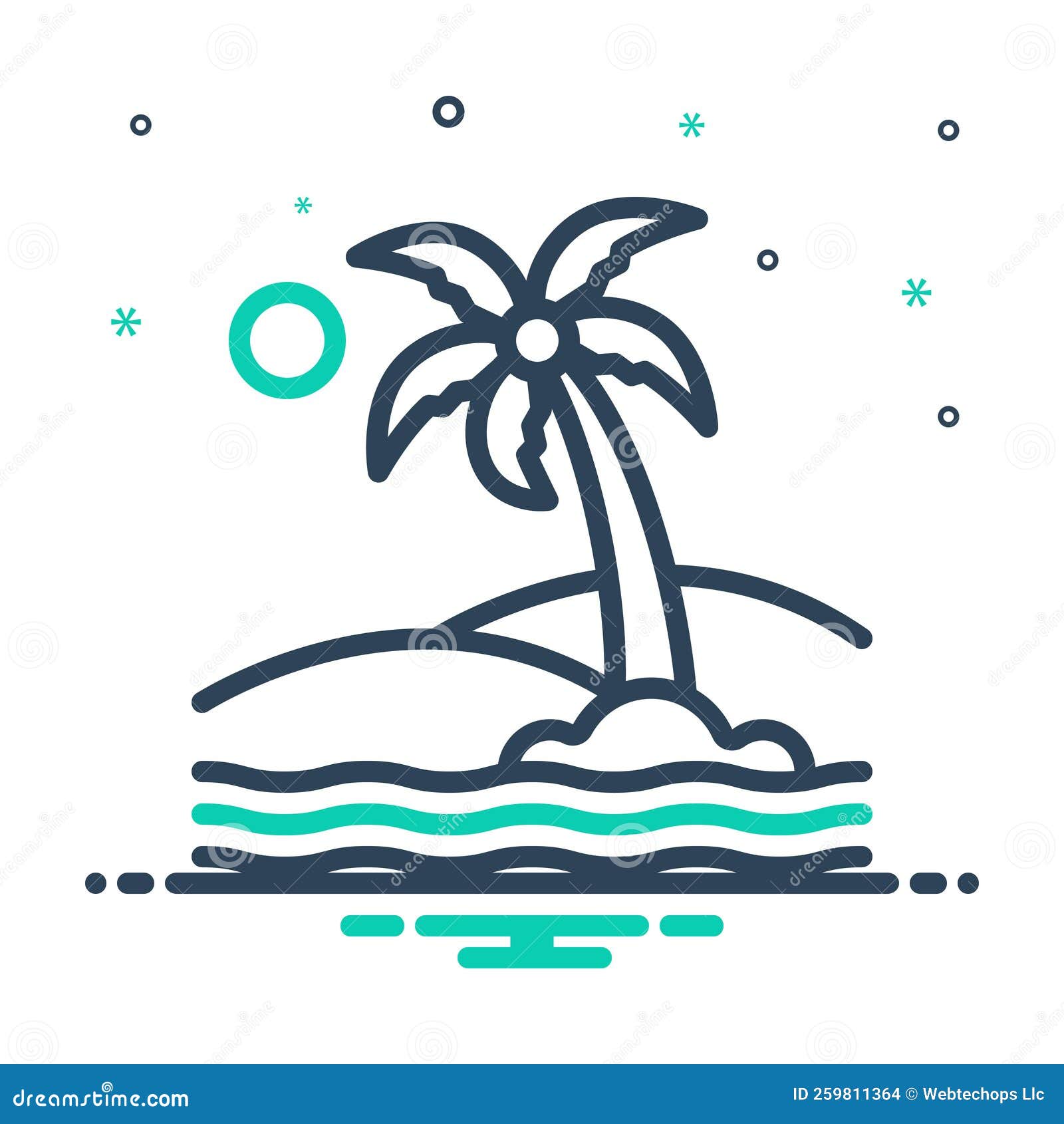 Mix Icon for Tropical, Tree and Beach Stock Illustration - Illustration ...