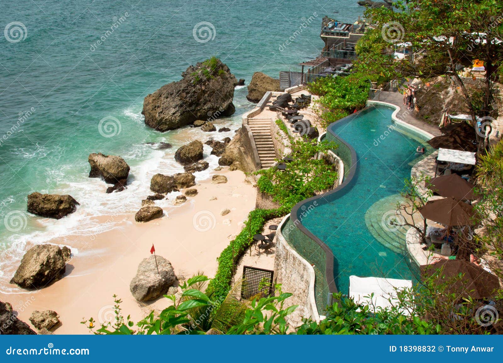 Tropical Infinity Pool stock photo. Image of aerial, beach - 18398832