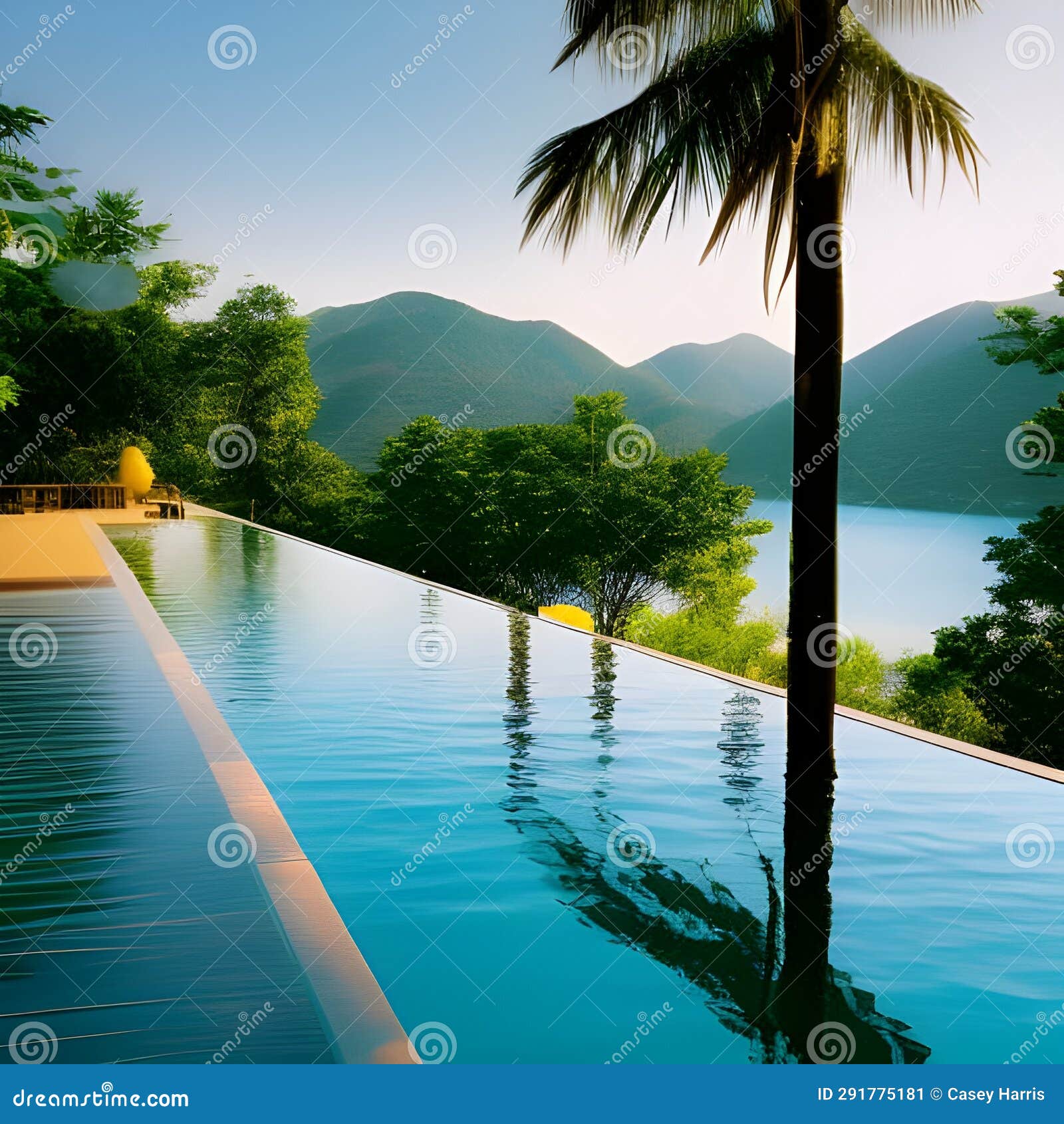 Tropical infinity pool stock illustration. Illustration of nature ...