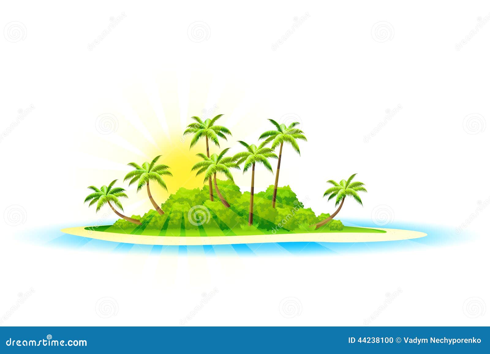 Tropical Island Background stock vector. Illustration of nature - 44238100