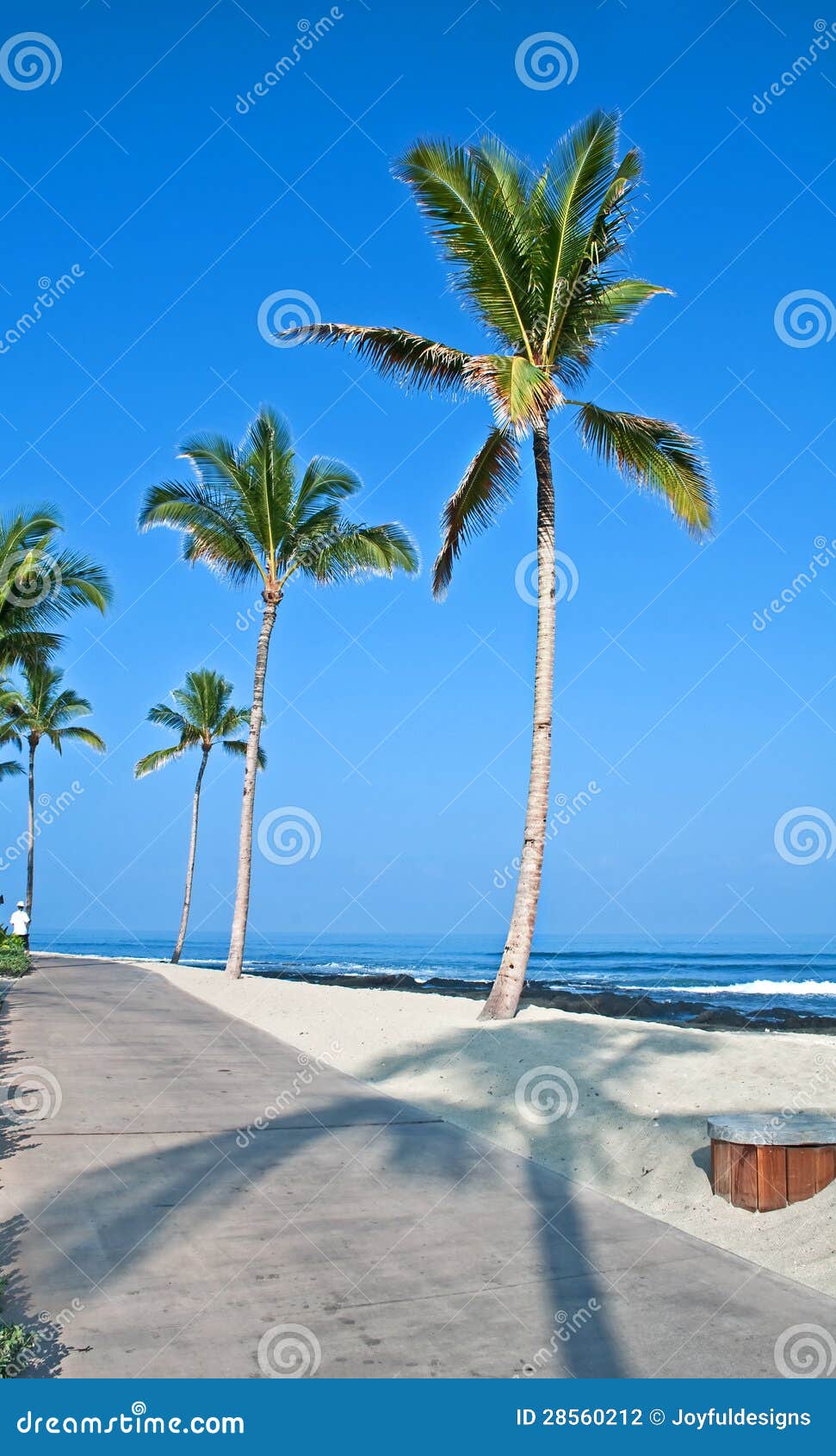 Tropical Island Beach and Sidewalk Stock Photo - Image of sand ...