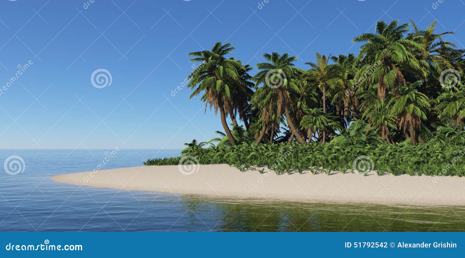 Tropical island. stock illustration. Illustration of sunlight - 51792542