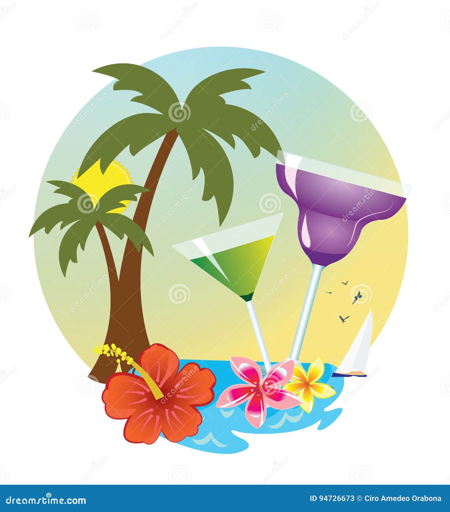 Tropical Island Beach Drinks