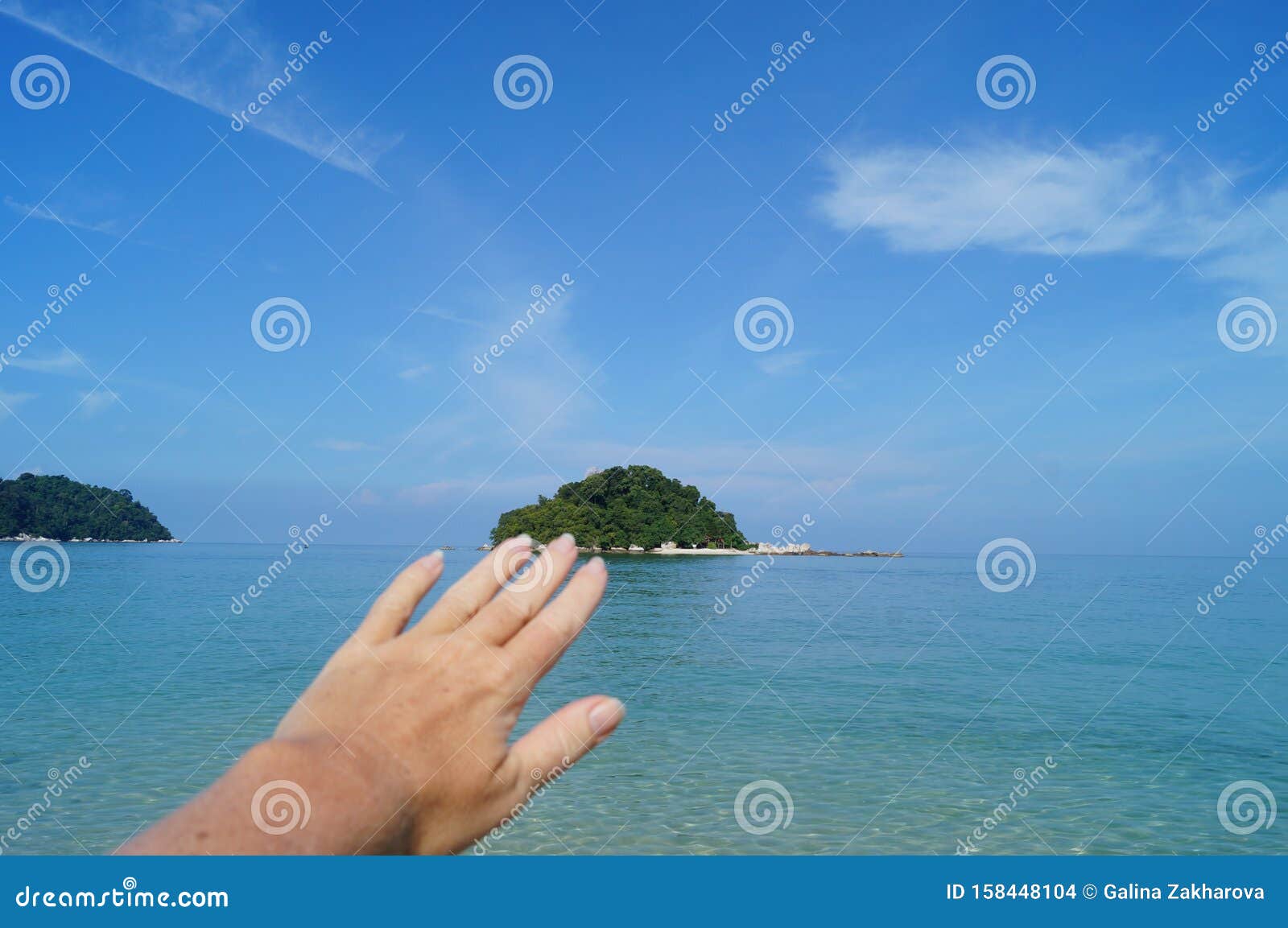 A Tropical Island on the Horizon. Stock Photo - Image of travel, island ...