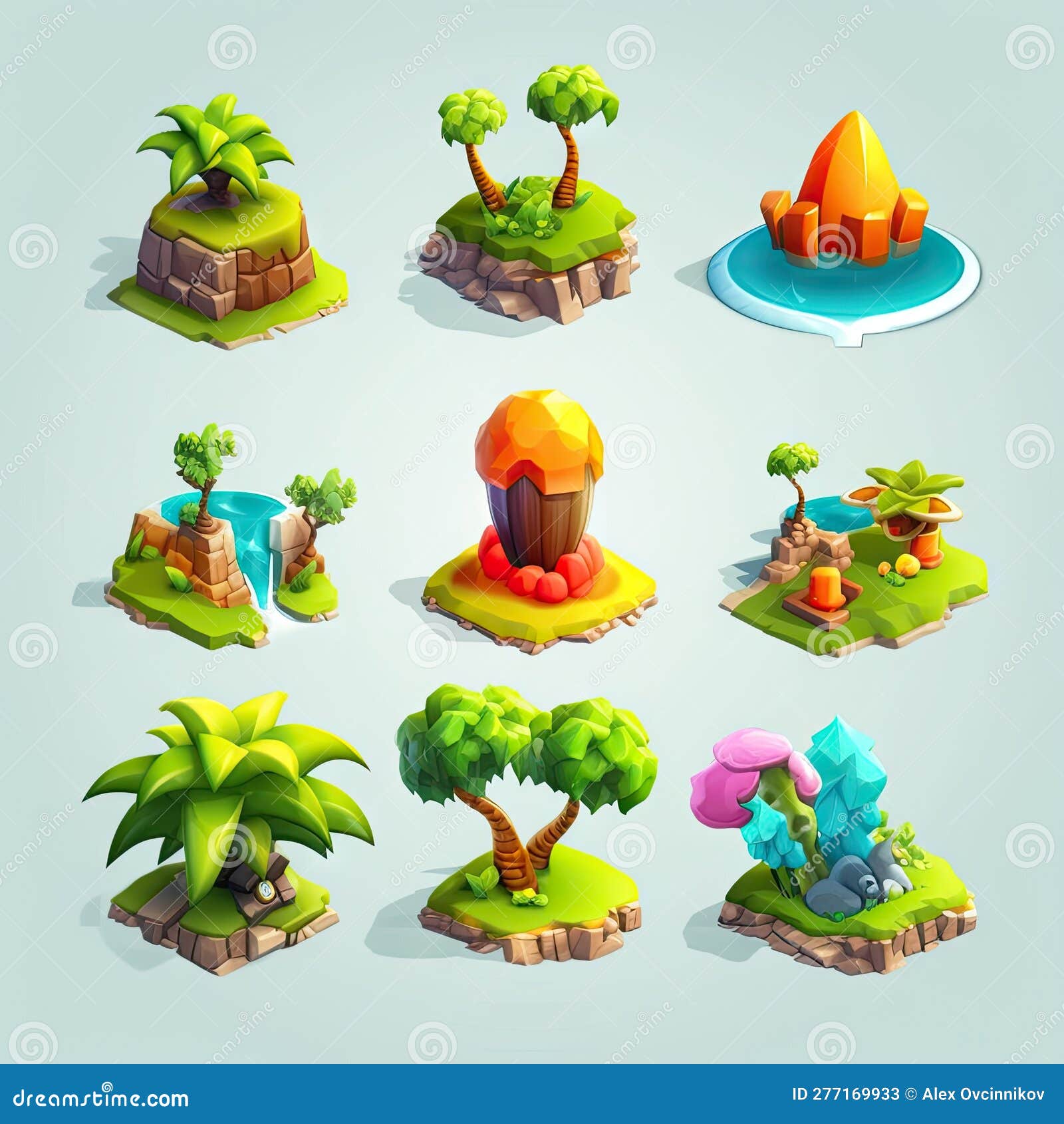 Tropical Island Icons for Game Assets and Designs. Stock Illustration ...