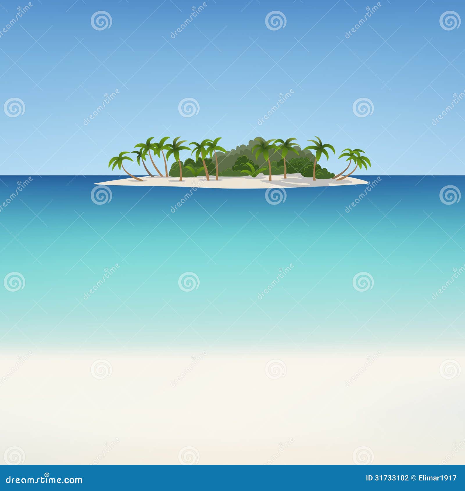 Tropical island stock vector. Illustration of resort - 31733102