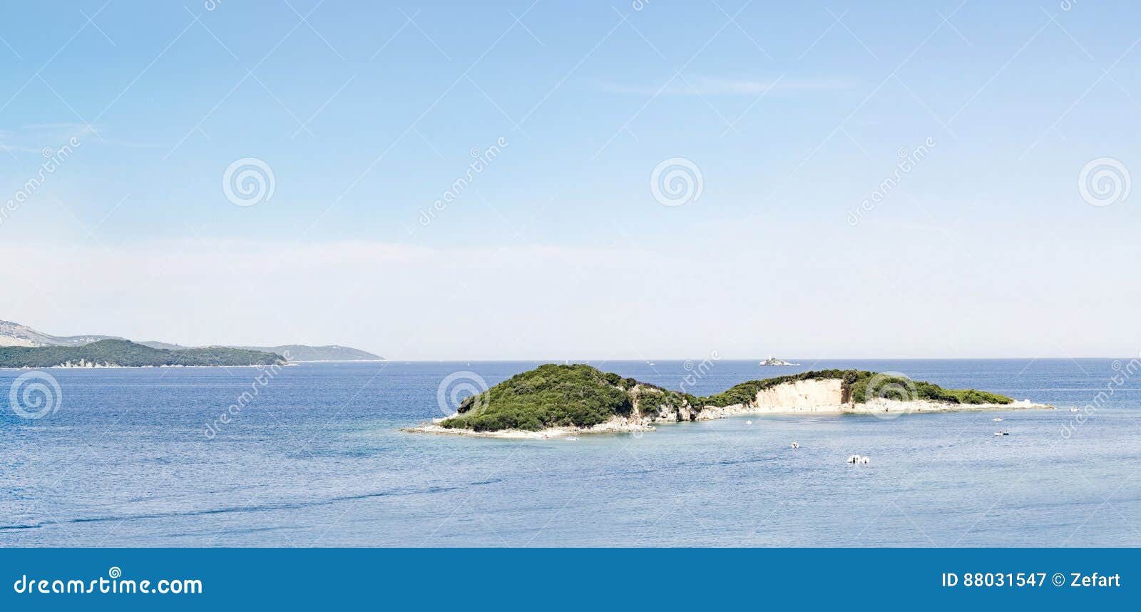 Tropical Island on Open Sea Stock Image - Image of panorama, ocean ...
