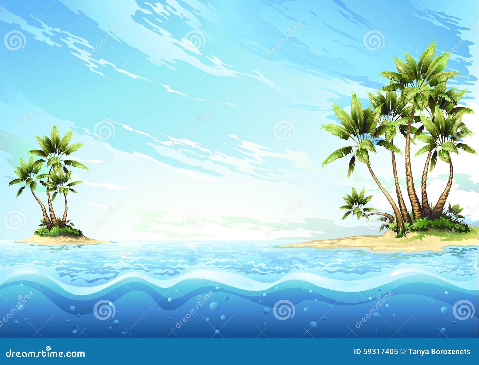 Tropical island stock vector. Illustration of holiday - 59317405