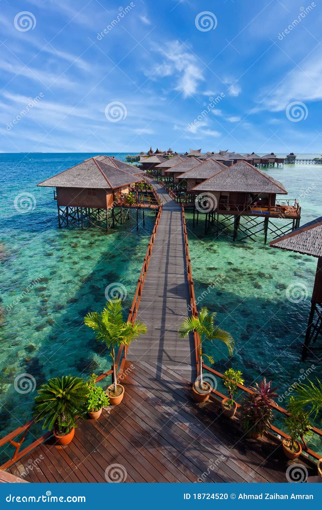 Tropical Island Resort - Floating Resort Stock Photo - Image of house ...