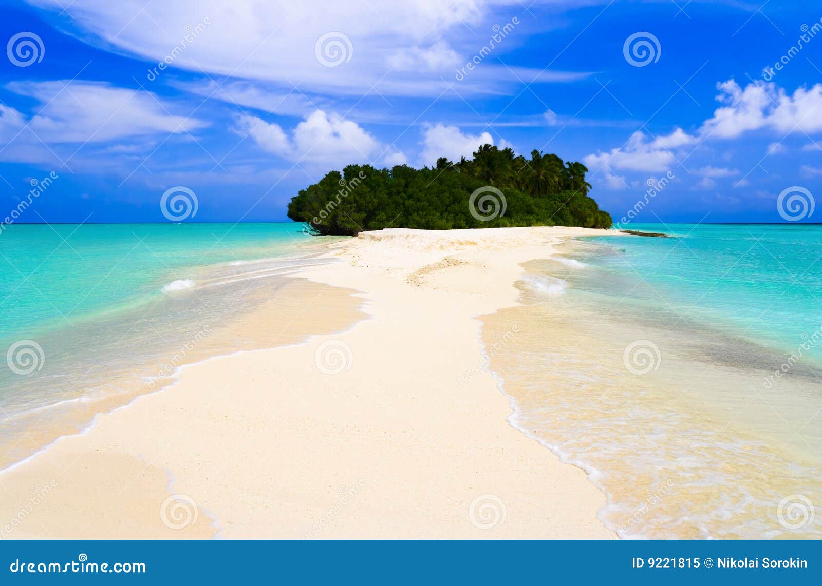 Tropical Island and Sand Bank Stock Image - Image of coastline, concept ...