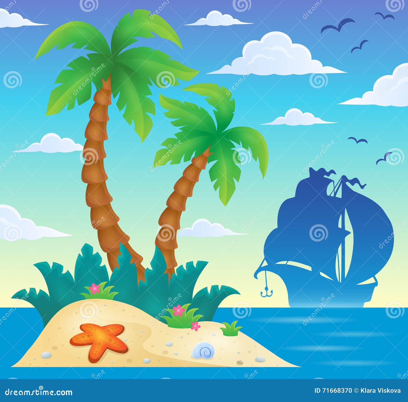 Tropical Island Theme Image 8 Stock Vector - Illustration of aqua ...