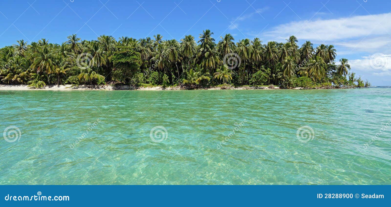 Tropical Island with Turquoise Waters Panorama Stock Photo - Image of ...