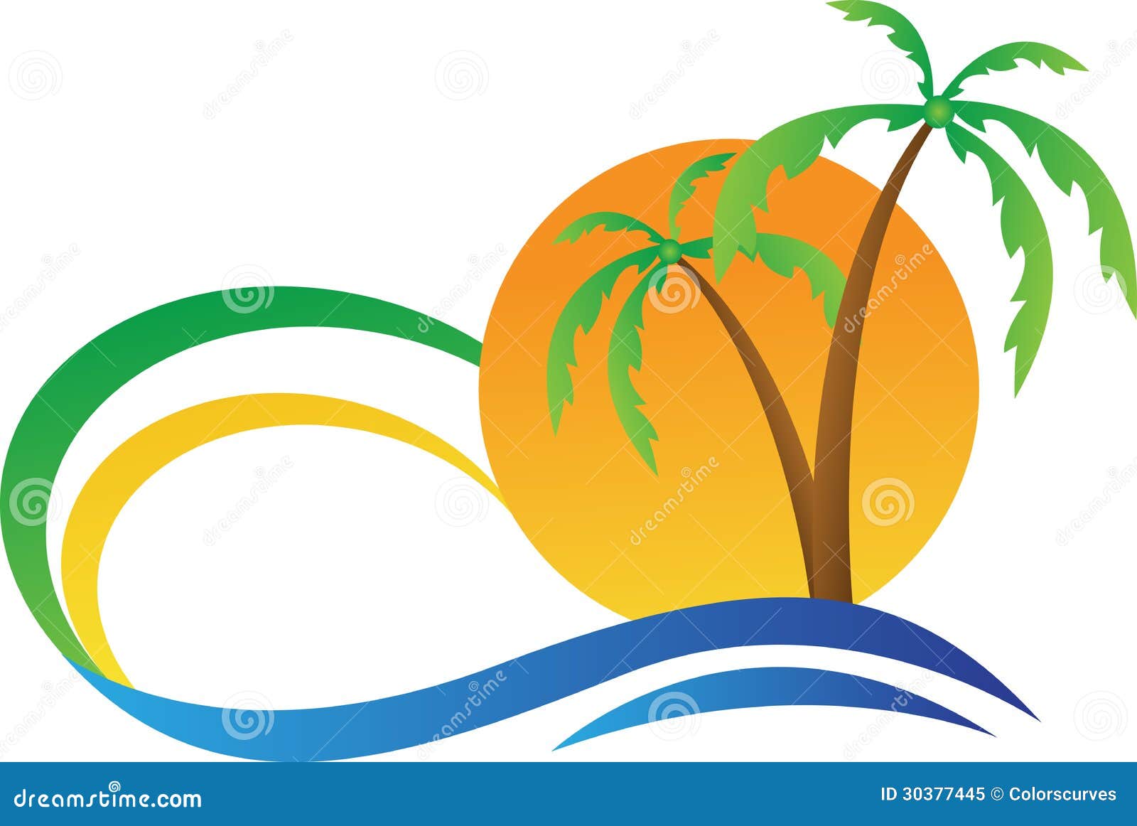 Tropical island stock vector. Illustration of palm, hawaii - 30377445