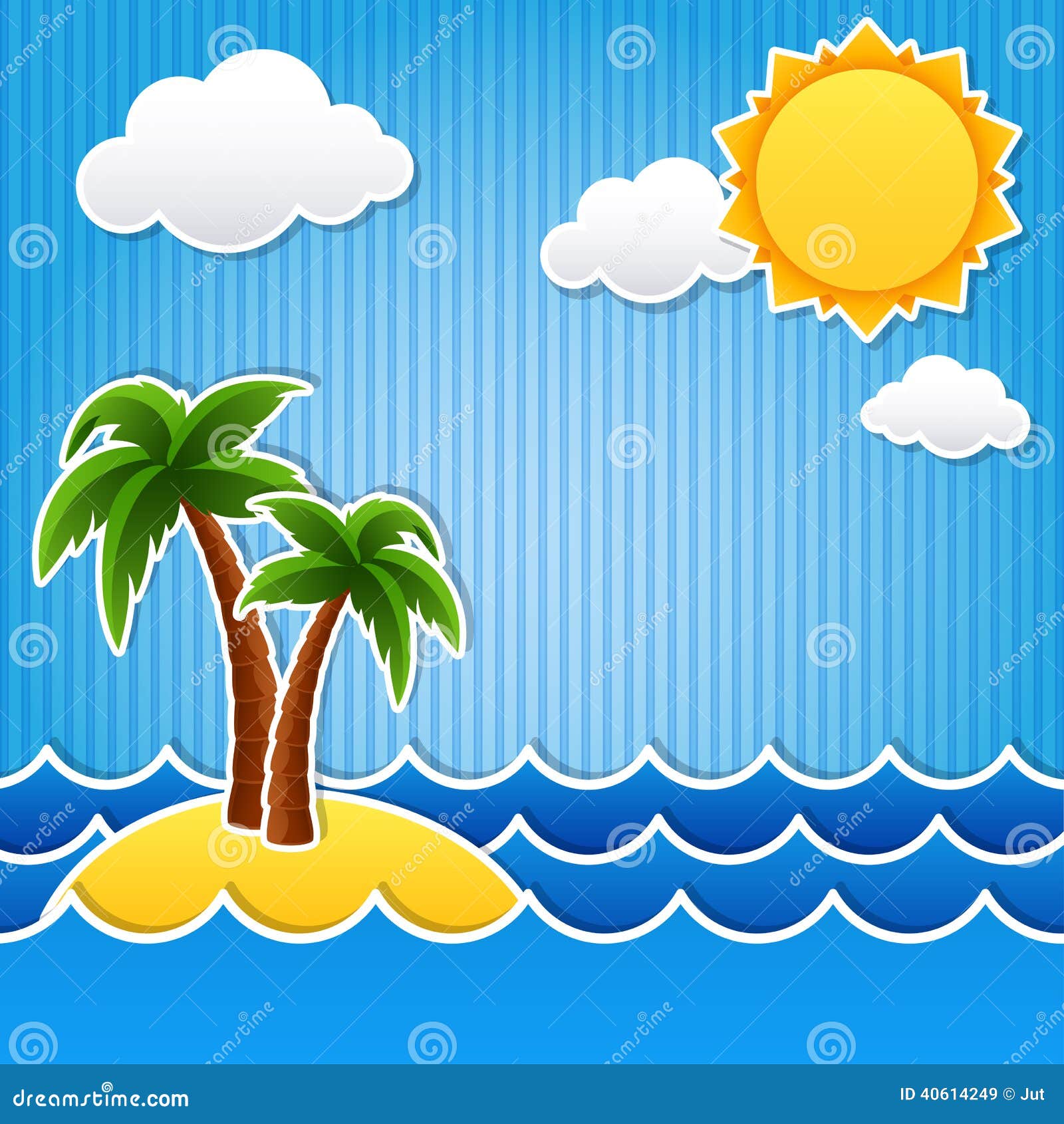 Tropical island stock vector. Illustration of landscape - 40614249