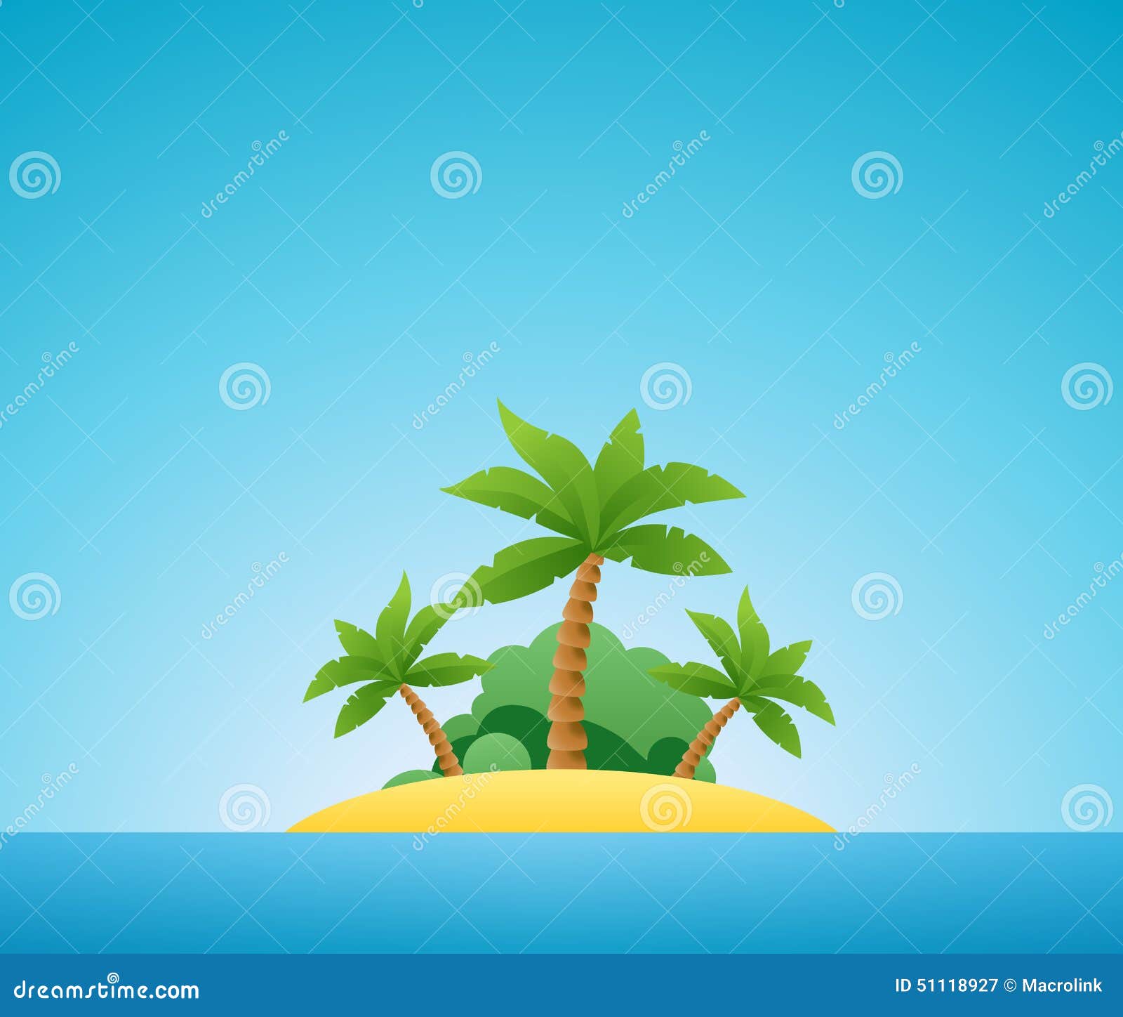 Tropical Island, Vector Nature Landscape Illustration Stock Vector ...