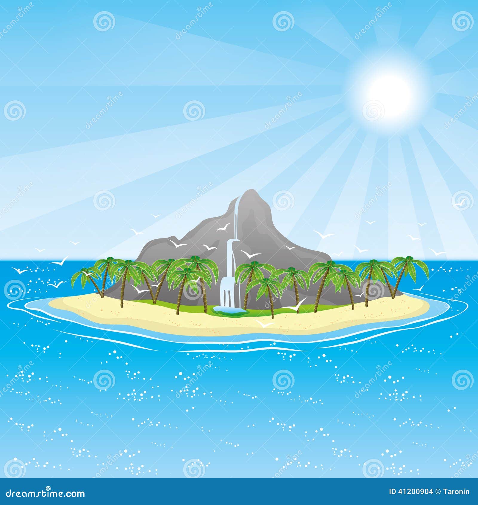 Tropical island. stock vector. Illustration of poster - 41200904
