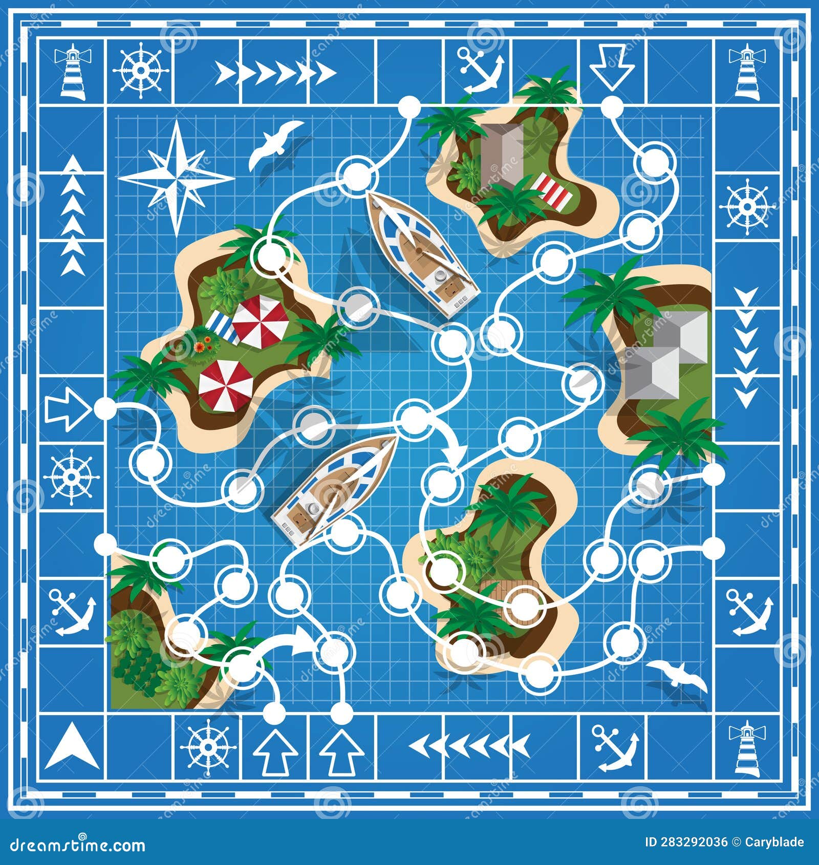 Tropical Islands on the Map. Stock Vector - Illustration of recreation ...