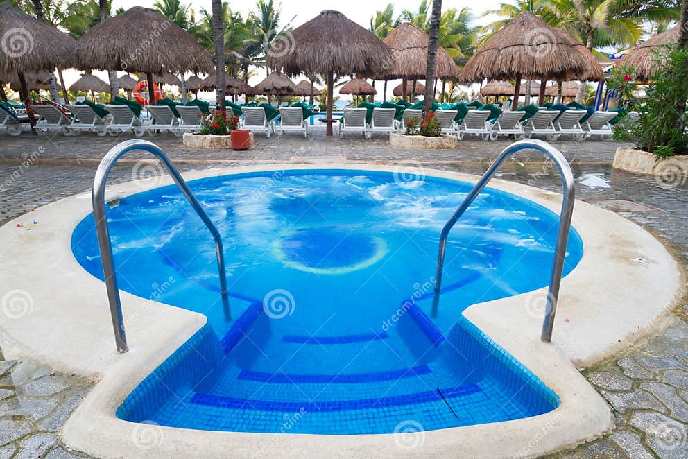 Tropical jacuzzi stock image. Image of playacar, caribbean - 21030499
