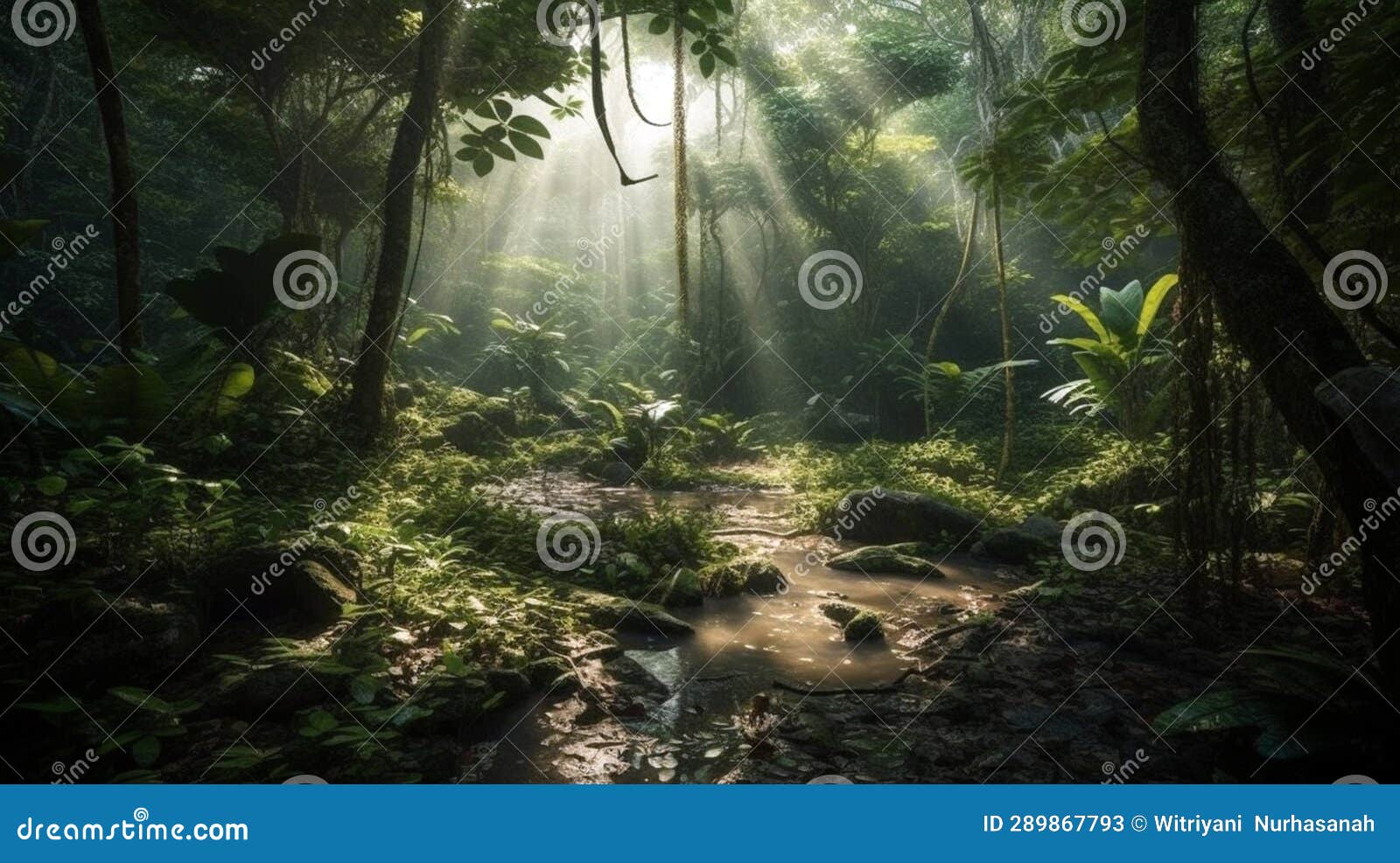 Tropical Jungles. Rainforest with Deep Jungle. Beautiful Forest Stock ...