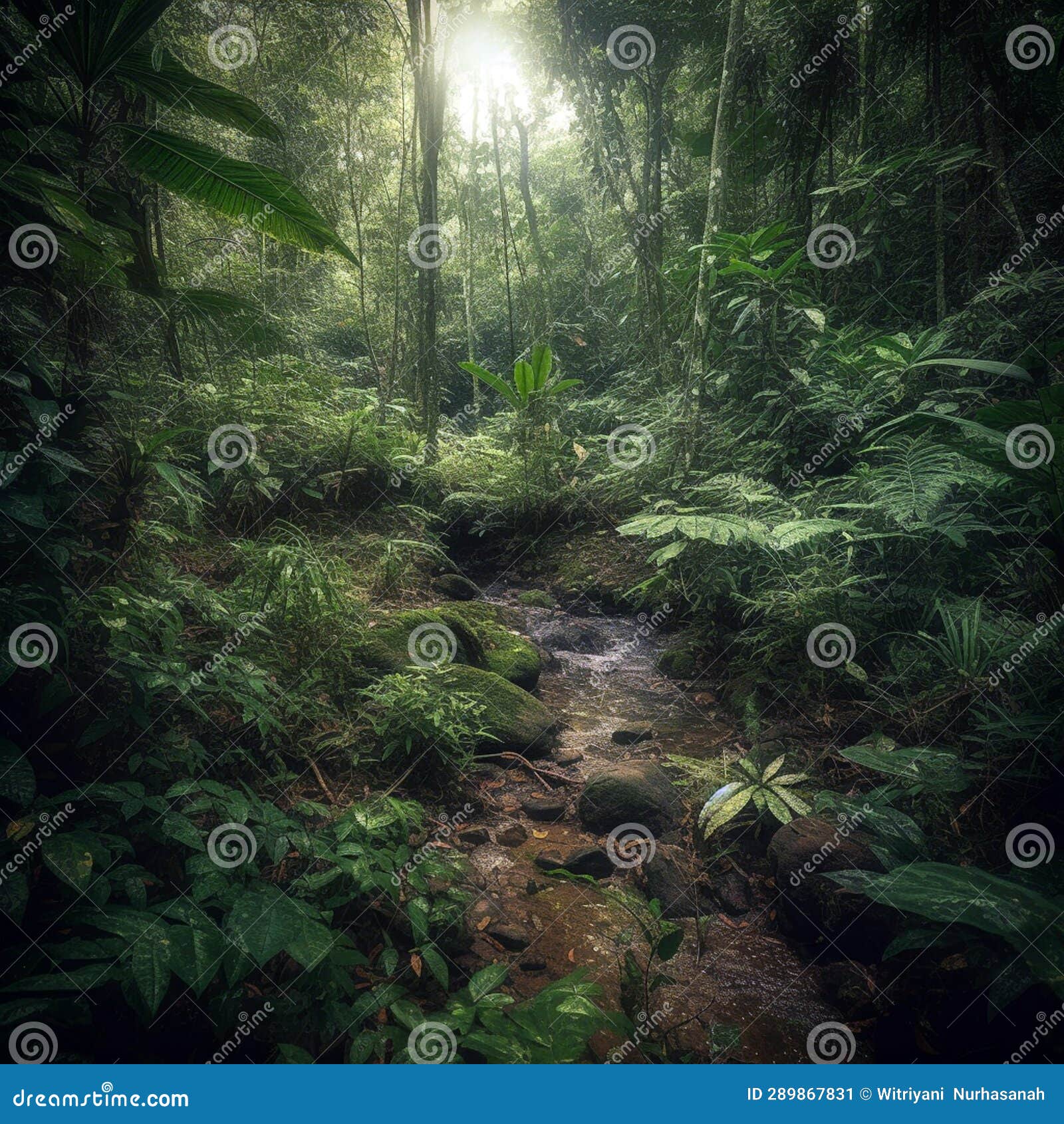 Tropical Jungles. Rainforest with Deep Jungle. Beautiful Forest Stock ...